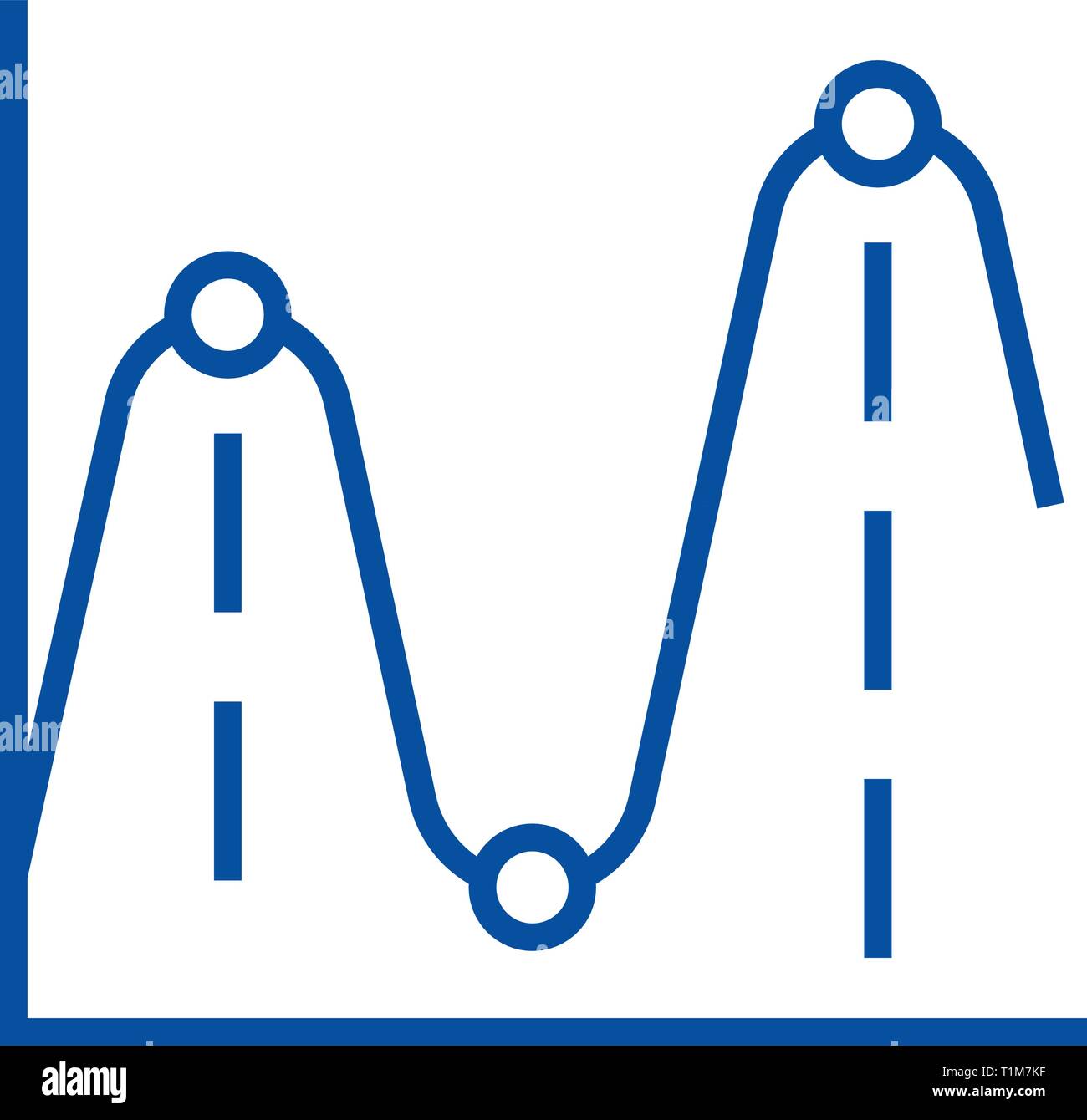 Line charts,frequency graphs line icon concept. Line charts,frequency ...