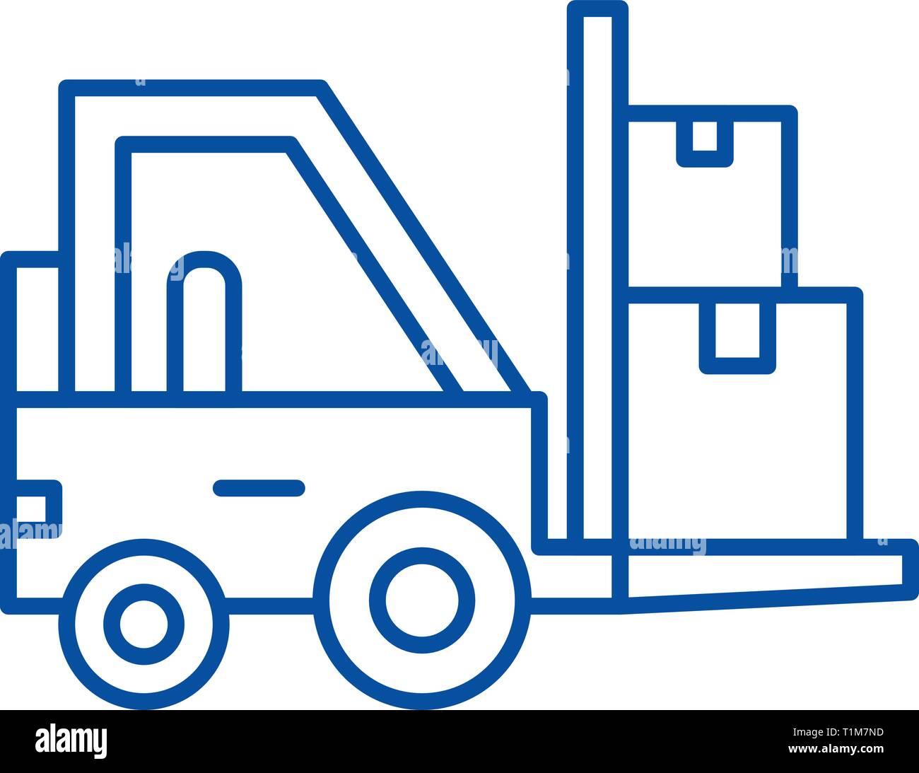 Loader In Stock Line Icon Concept Loader In Stock Flat Vector Symbol Sign Outline