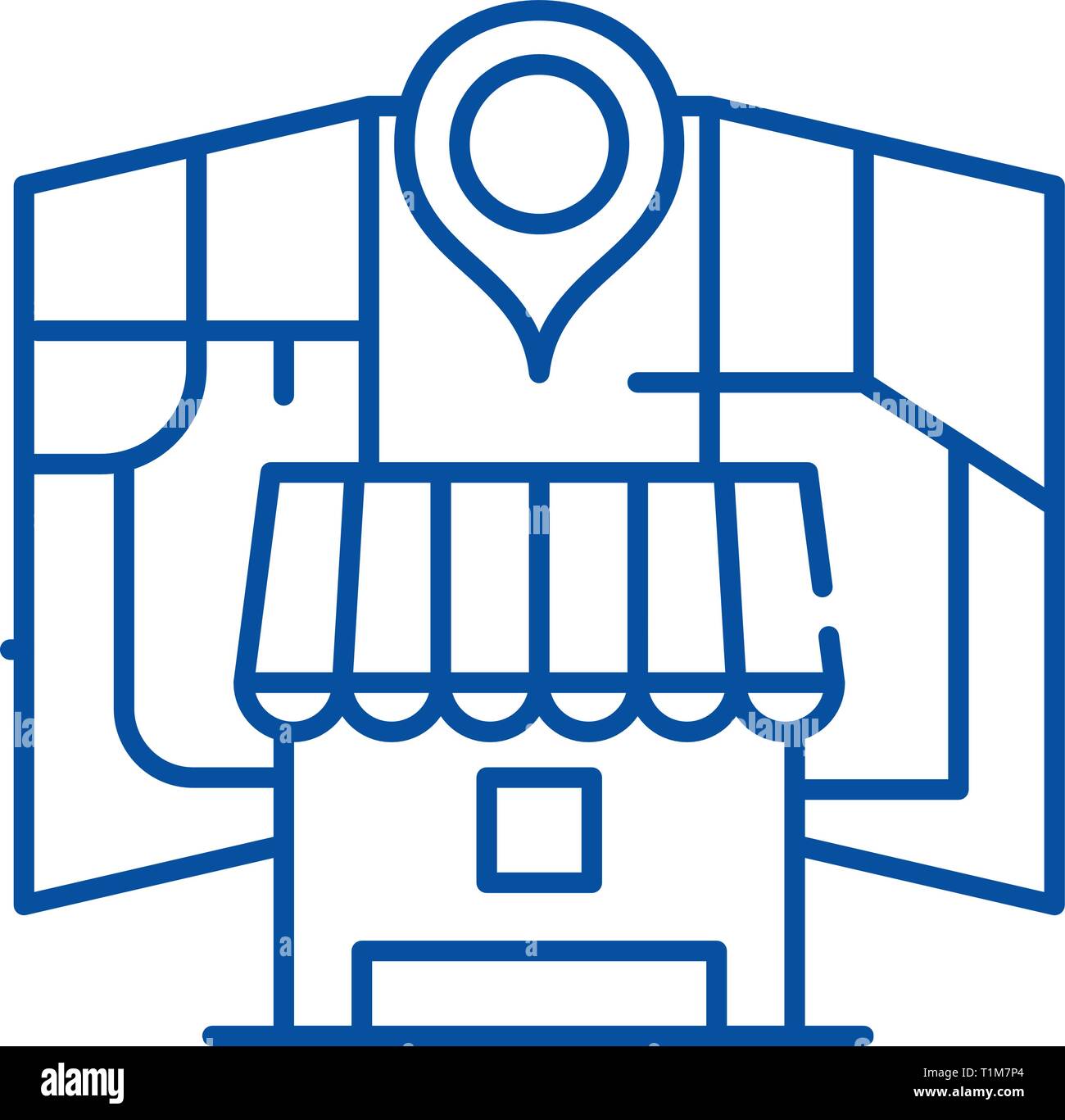 Local online marketing line icon concept. Local online marketing flat ...