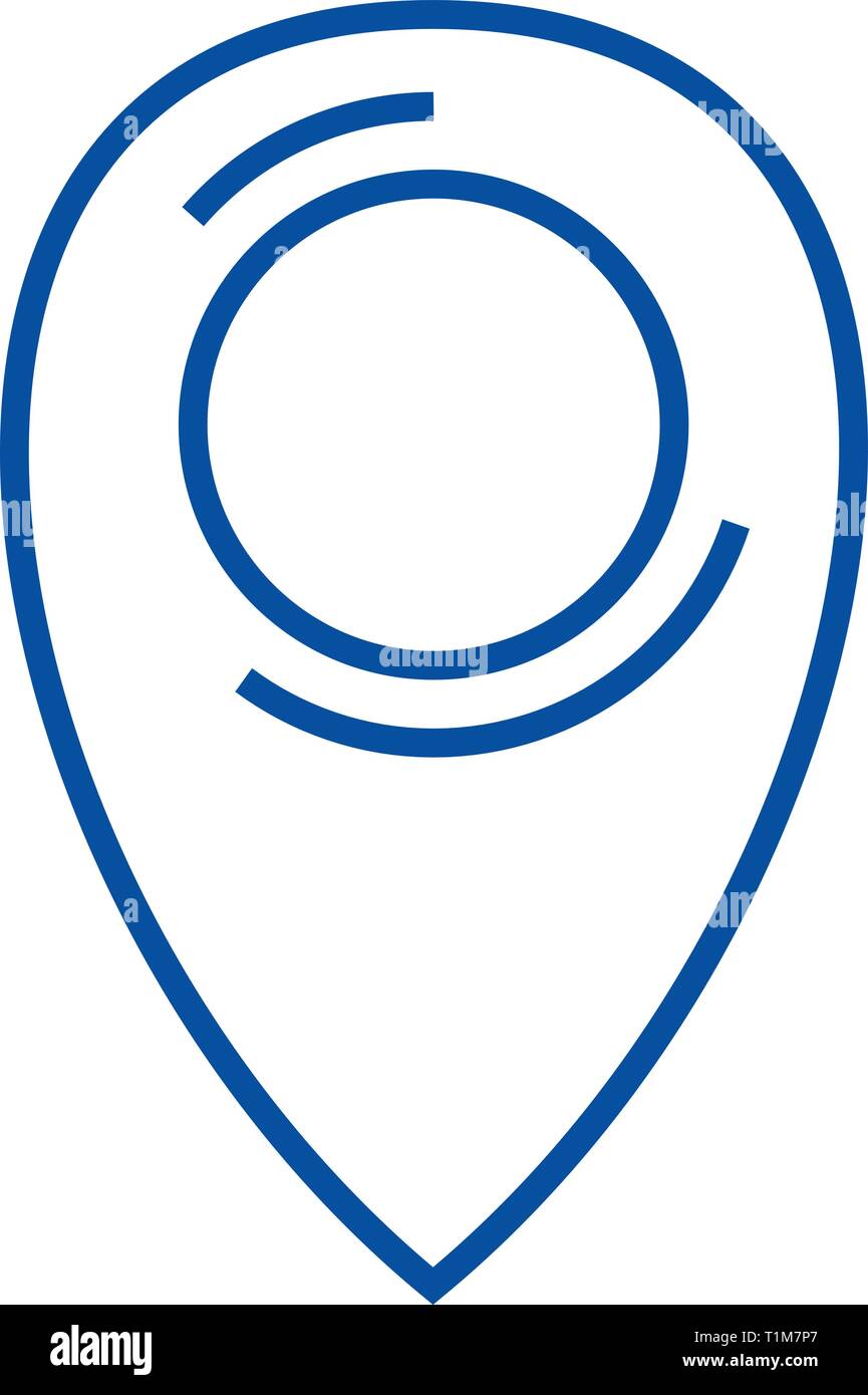 Local pointer line icon concept. Local pointer flat vector symbol, sign ...