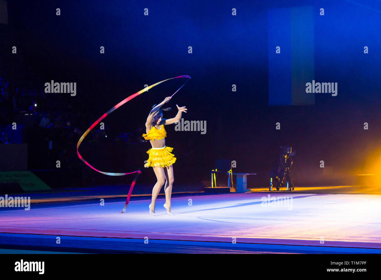 KYIV, UKRAINE - MARCH 17, 2019: Nastasya Generalova (USA) at gala ...