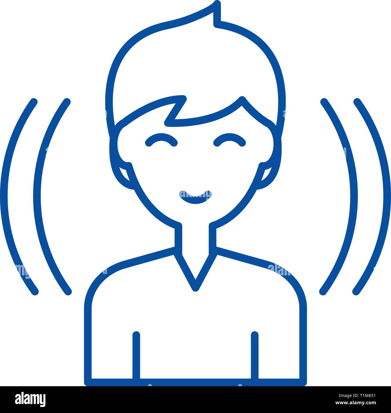 Male user line icon concept. Male user flat vector symbol, sign ...