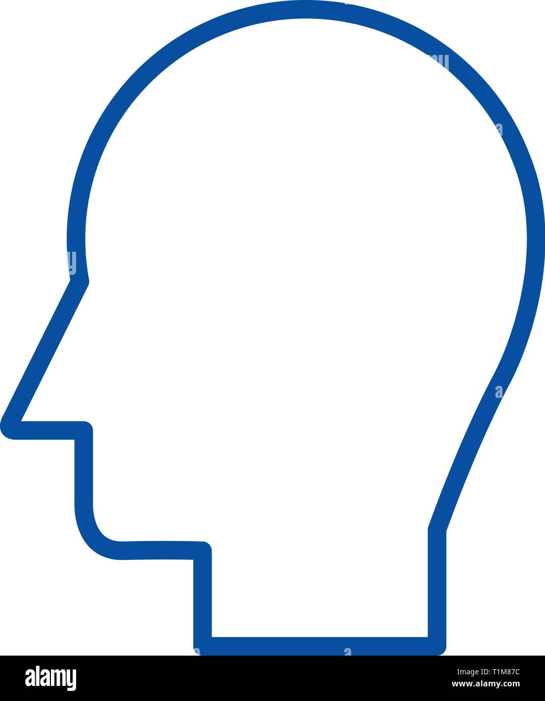 Man head line icon concept. Man head flat vector symbol, sign, outline ...