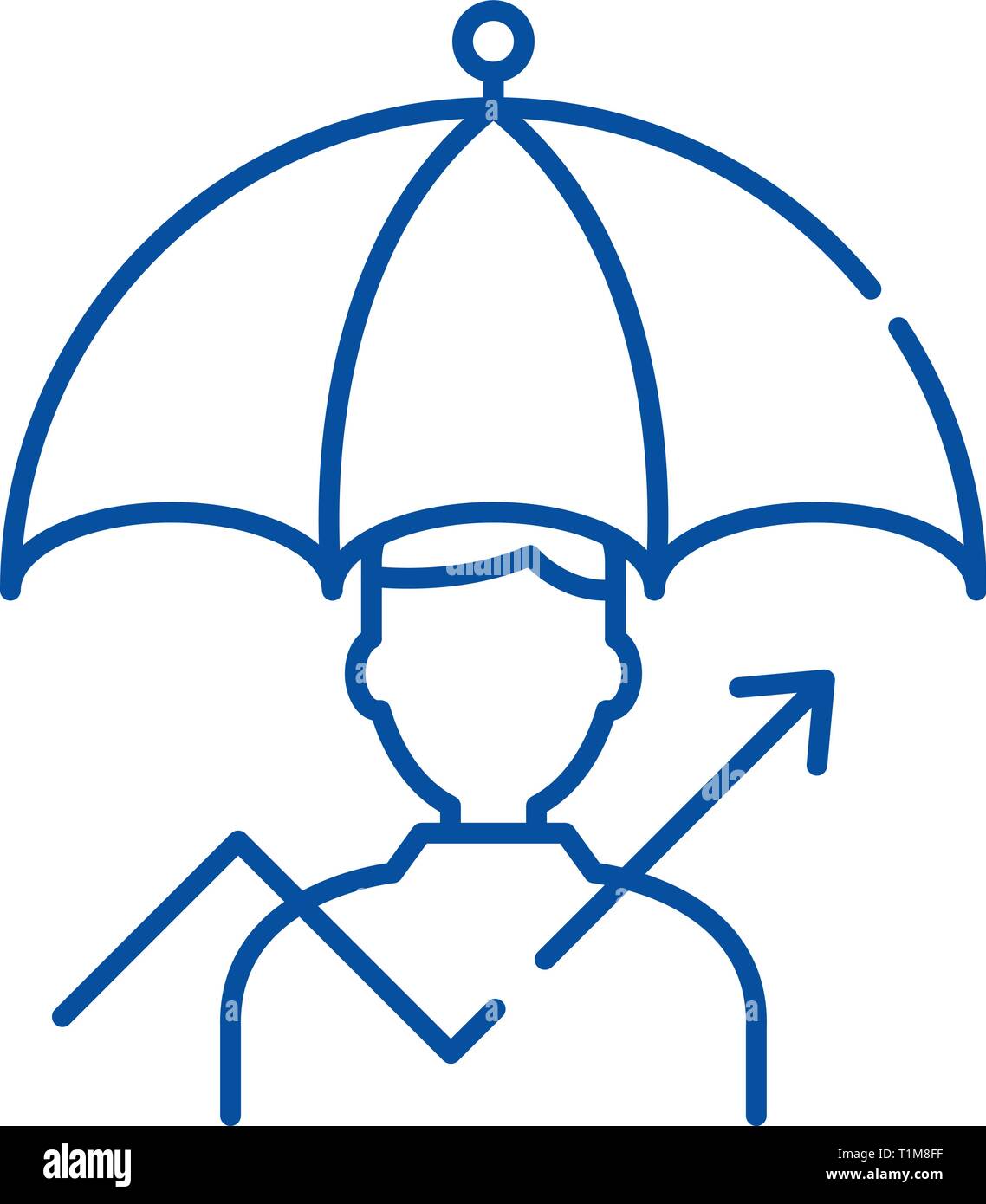 Management of risks line icon concept. Management of risks flat vector ...