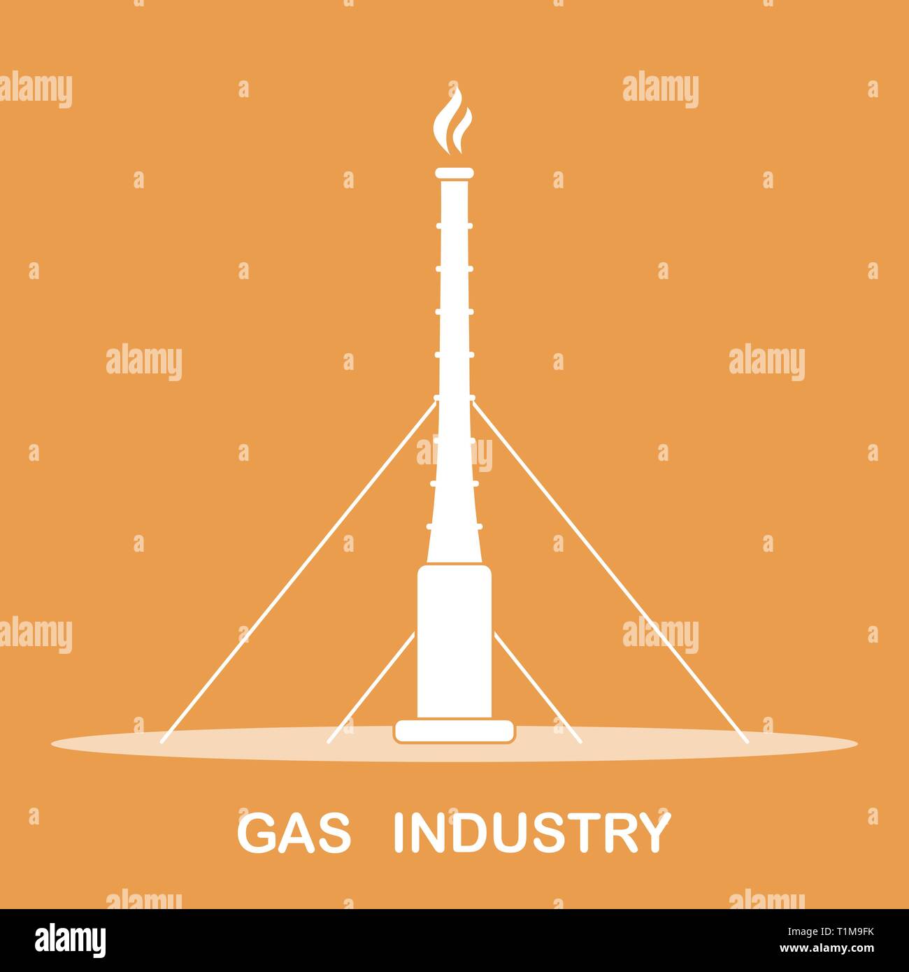 Vector illustration with equipment for gas production. Gas industry ...