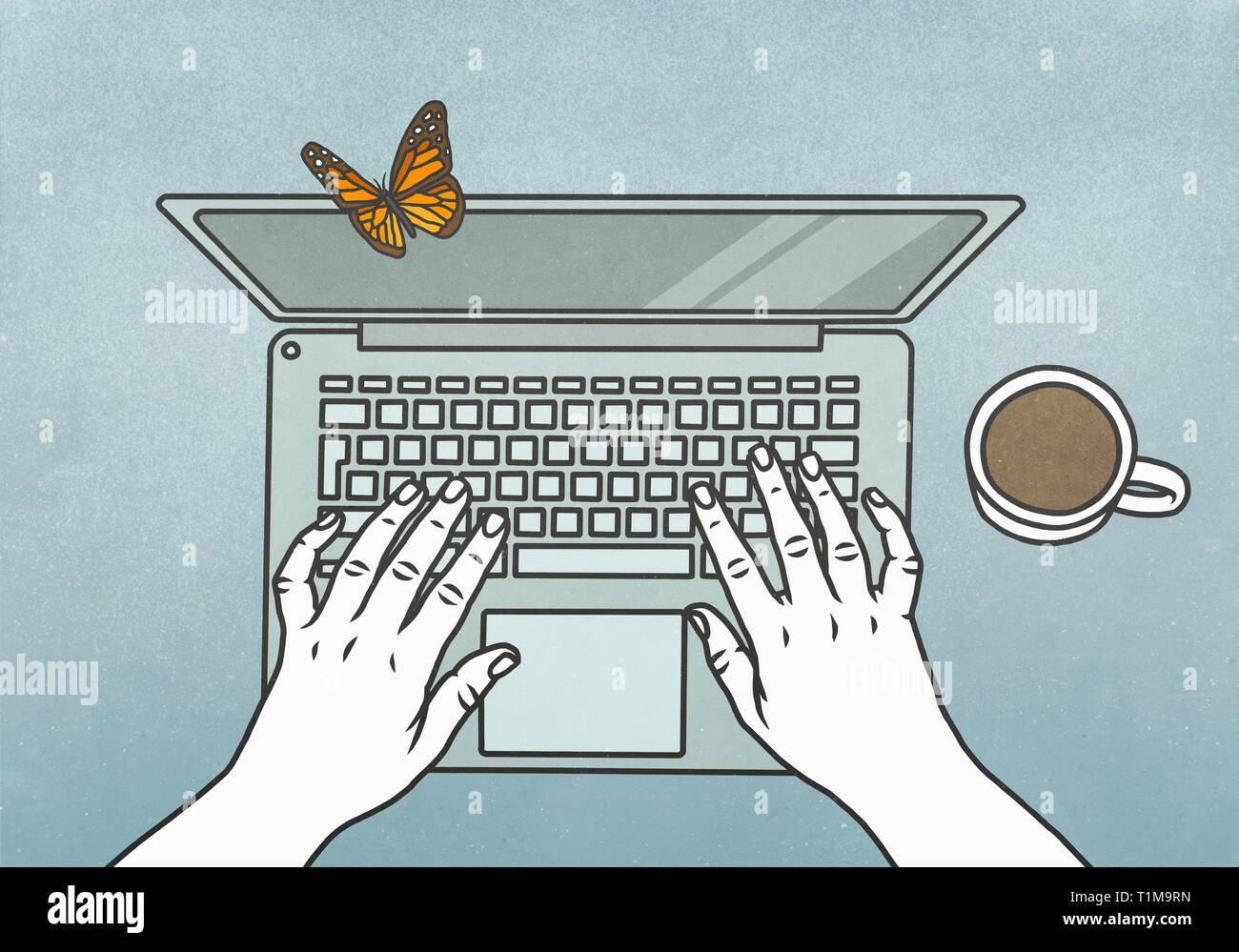 Horizontal image butterfly landing hi-res stock photography and images ...