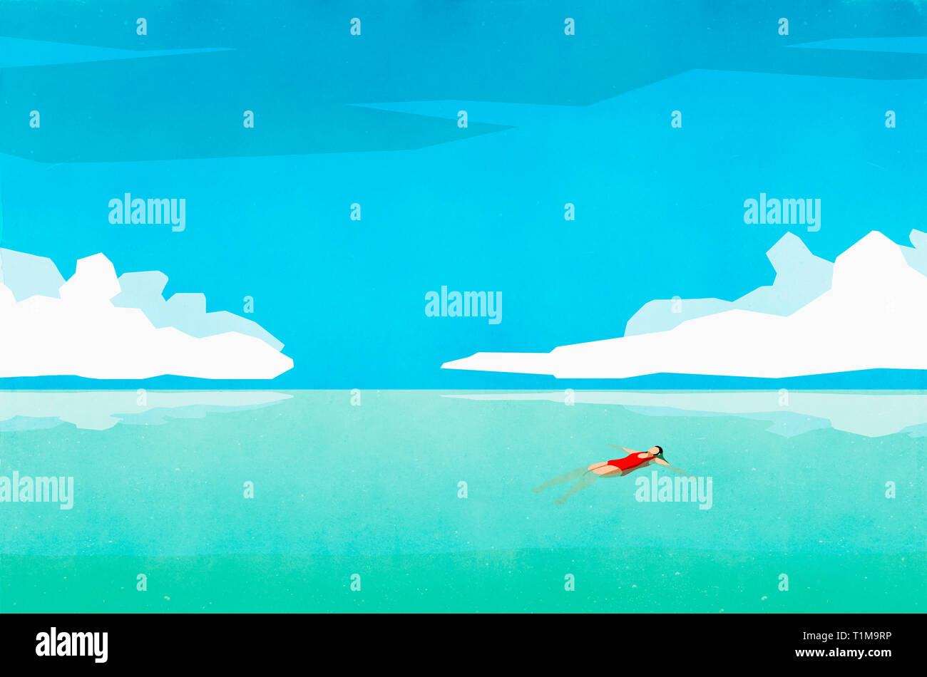 Laying back in the ocean hi-res stock photography and images - Alamy
