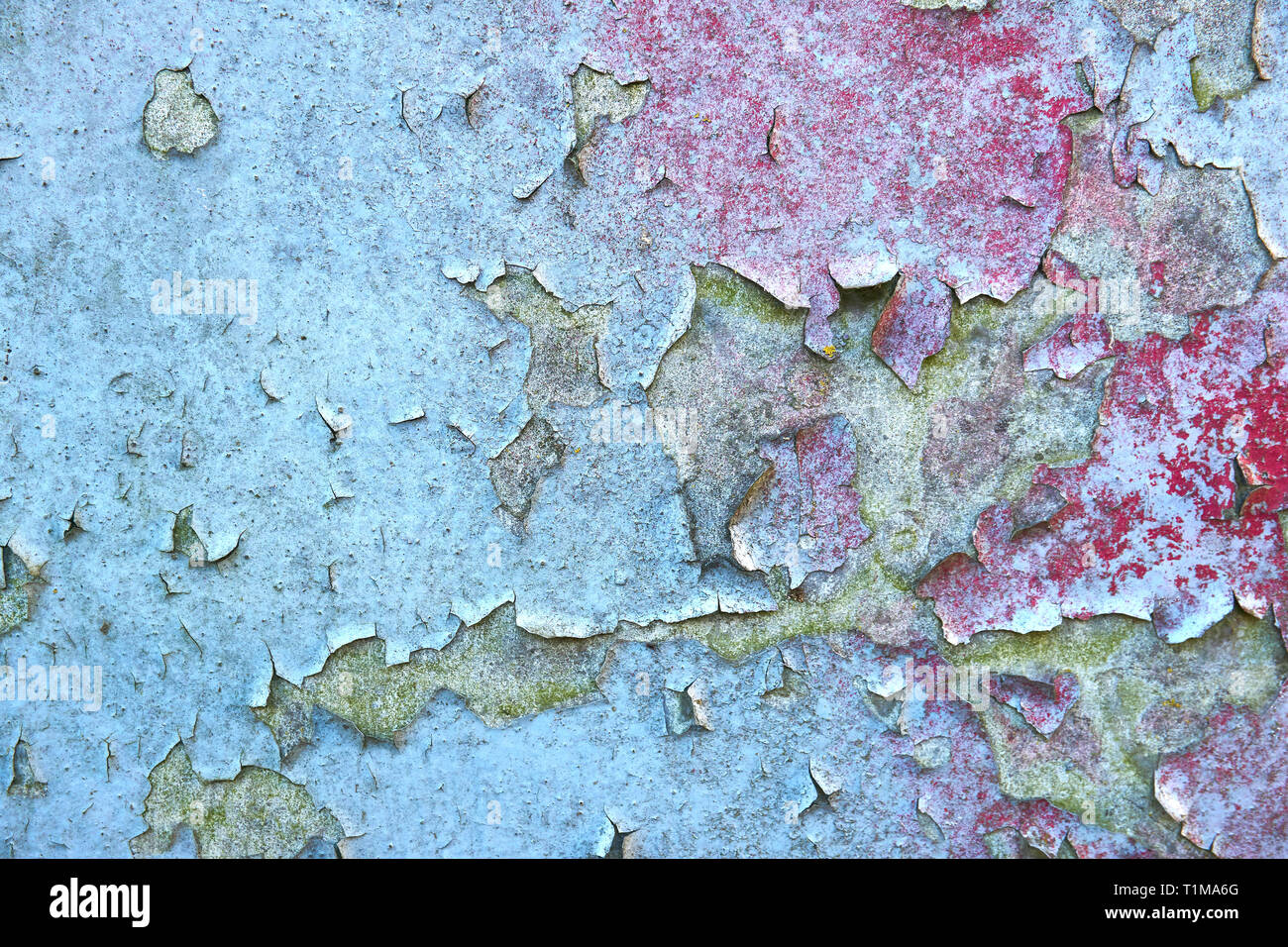 cracked color on a wall outside Stock Photo - Alamy