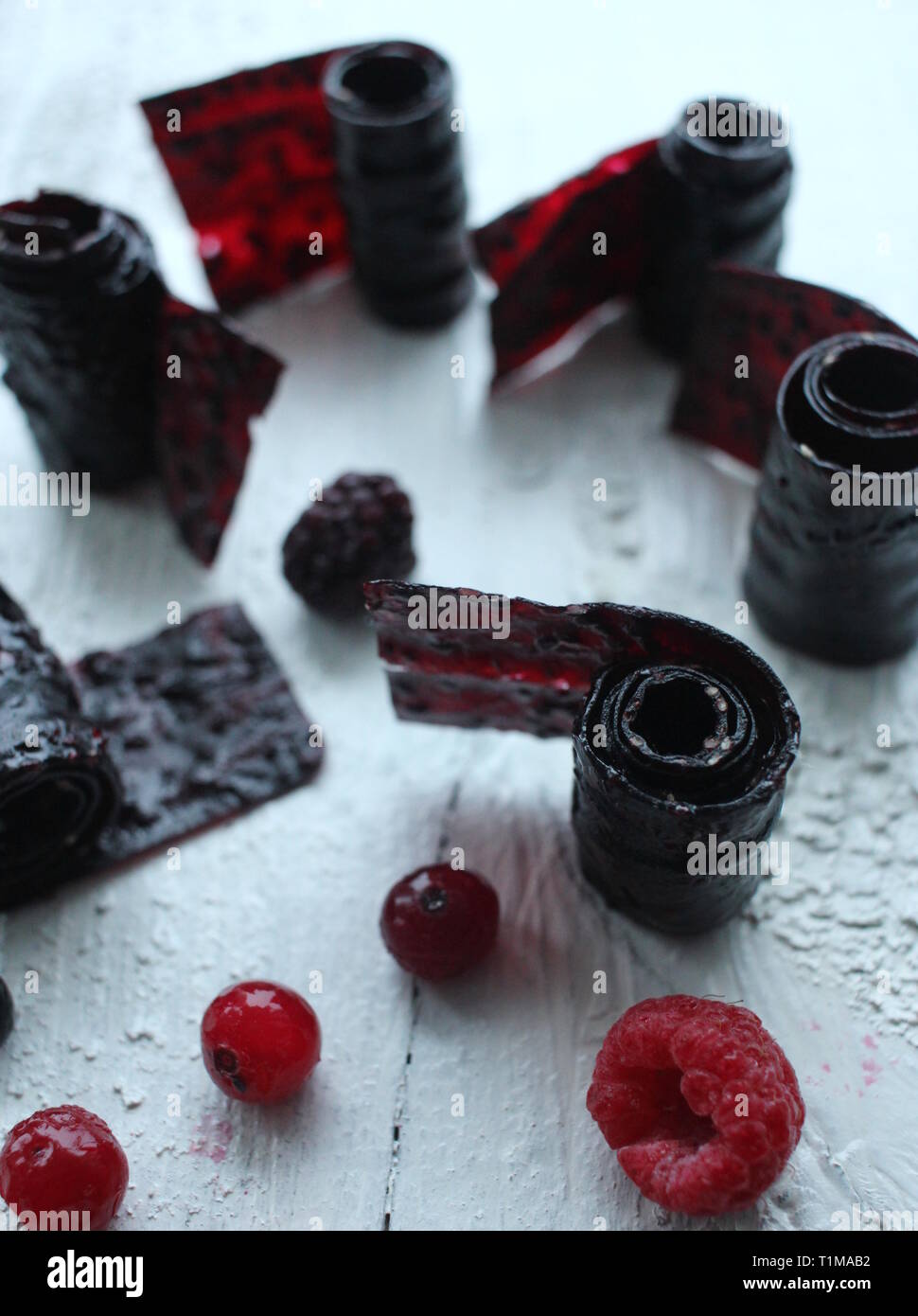 Home made fruit leather. Natural organic sweets Stock Photo - Alamy