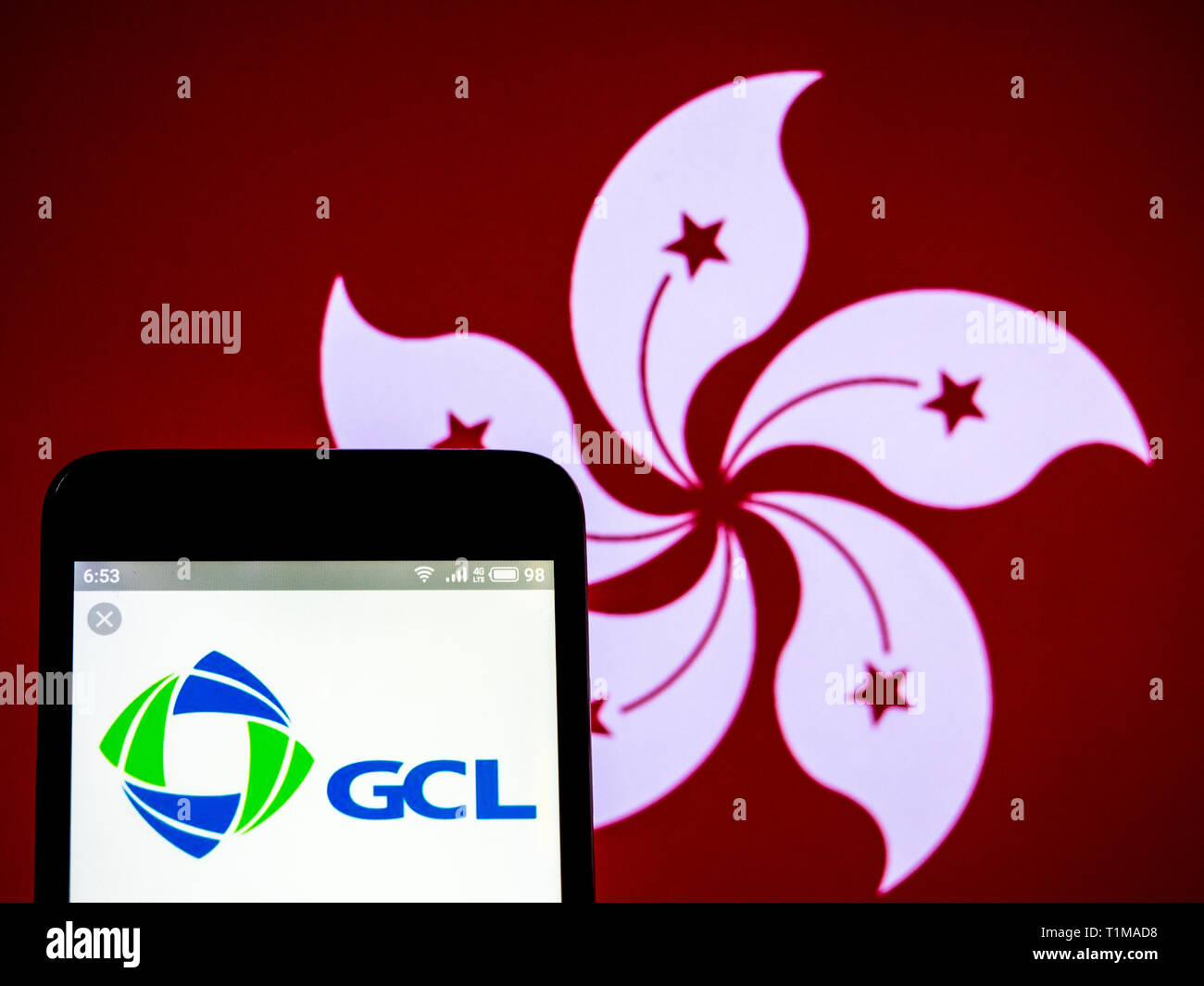 In this photo illustration a GCL-Poly Energy Holdings logo seen ...