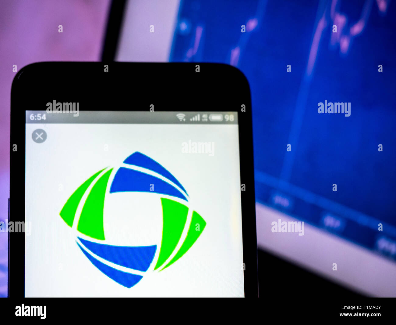 In this photo illustration a GCL-Poly Energy Holdings logo seen ...