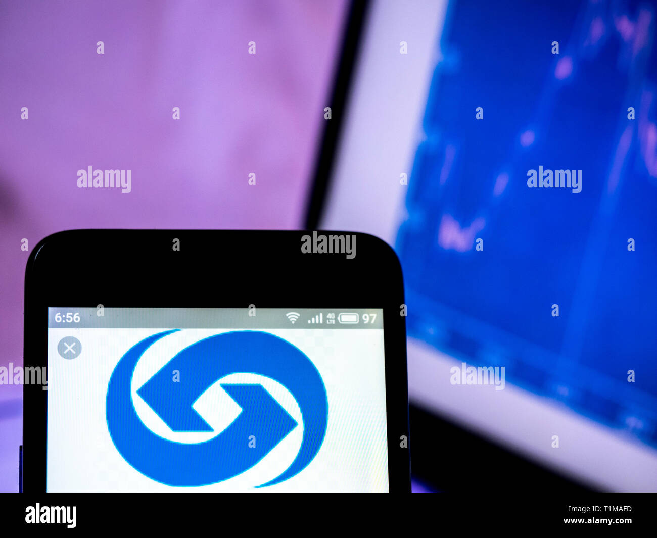 In this photo illustration a Hopson Development Holdings logo seen ...