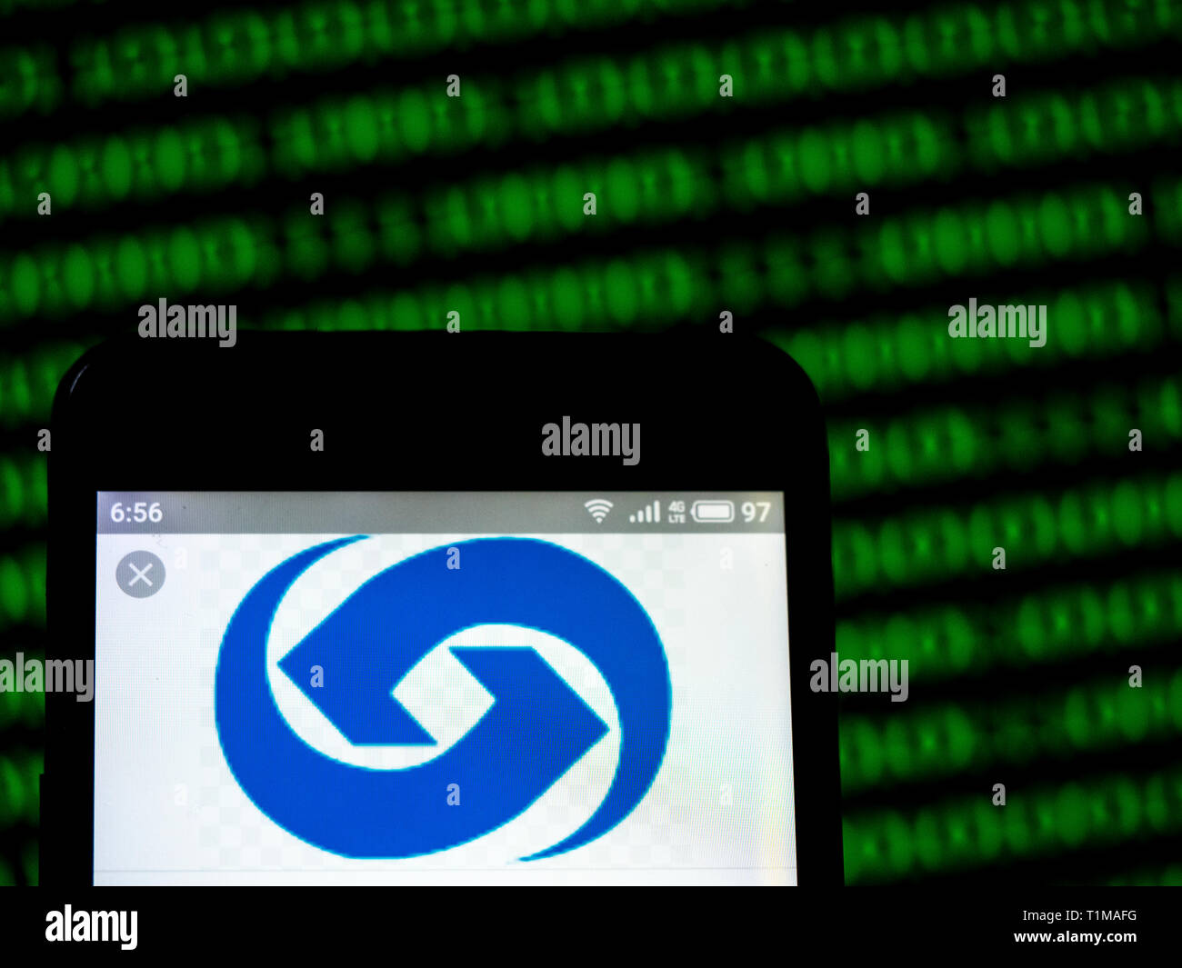 In this photo illustration a Hopson Development Holdings logo seen ...