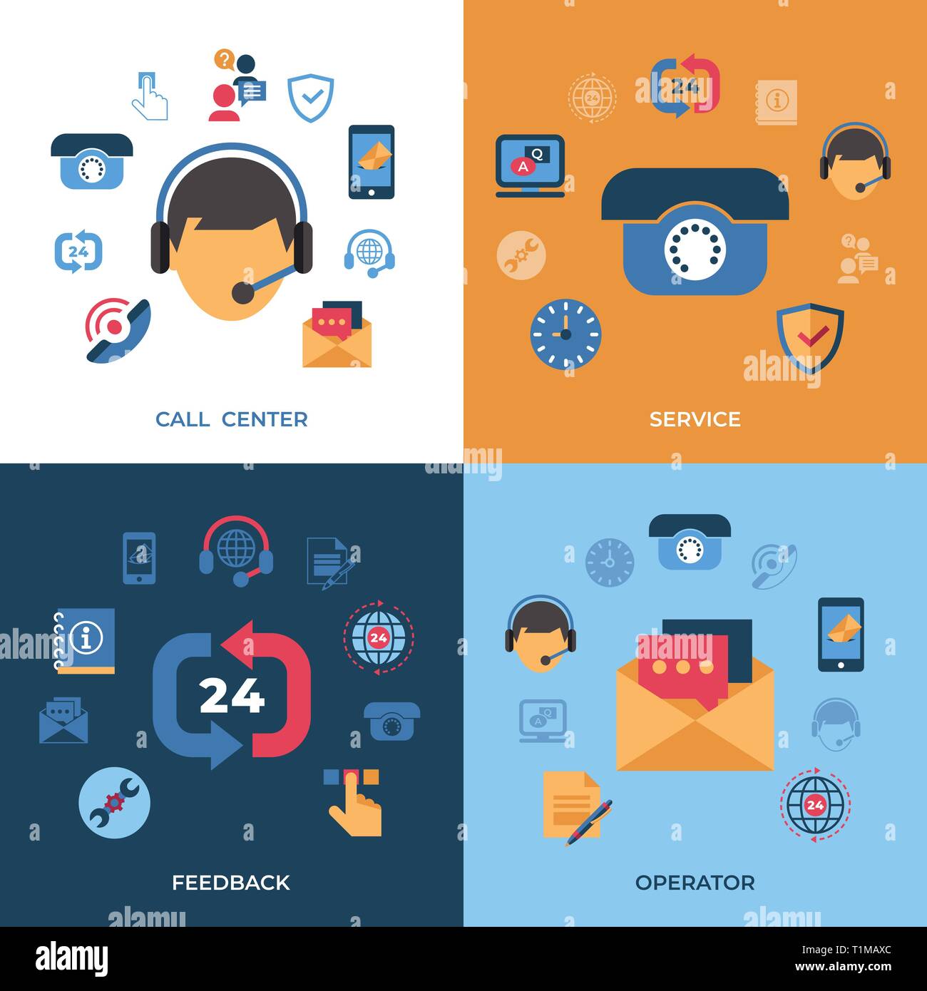 Call center infographics hi-res stock photography and images - Alamy