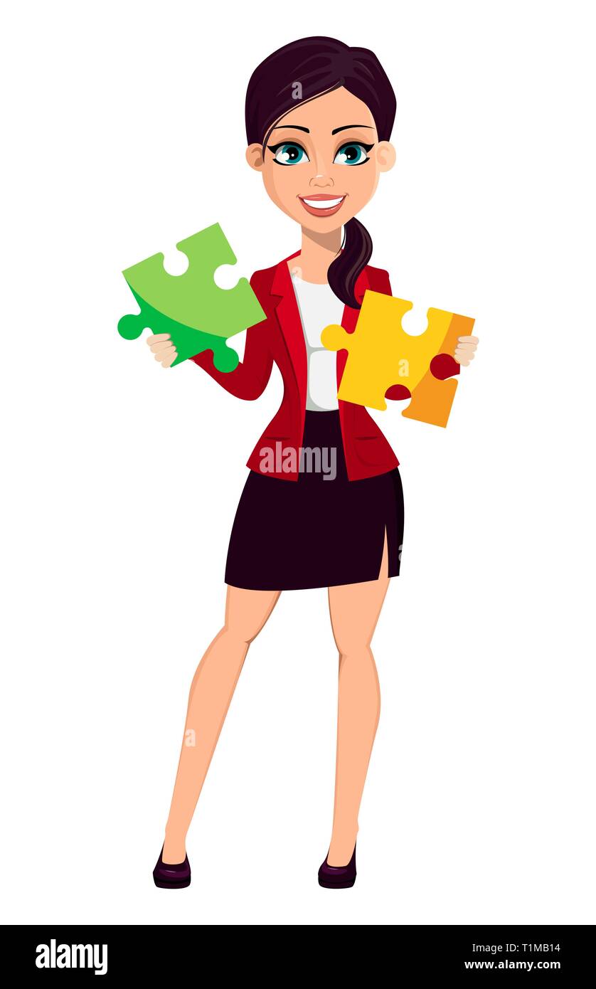 Businesswoman cartoon character. Confident young manager. Beautiful ...