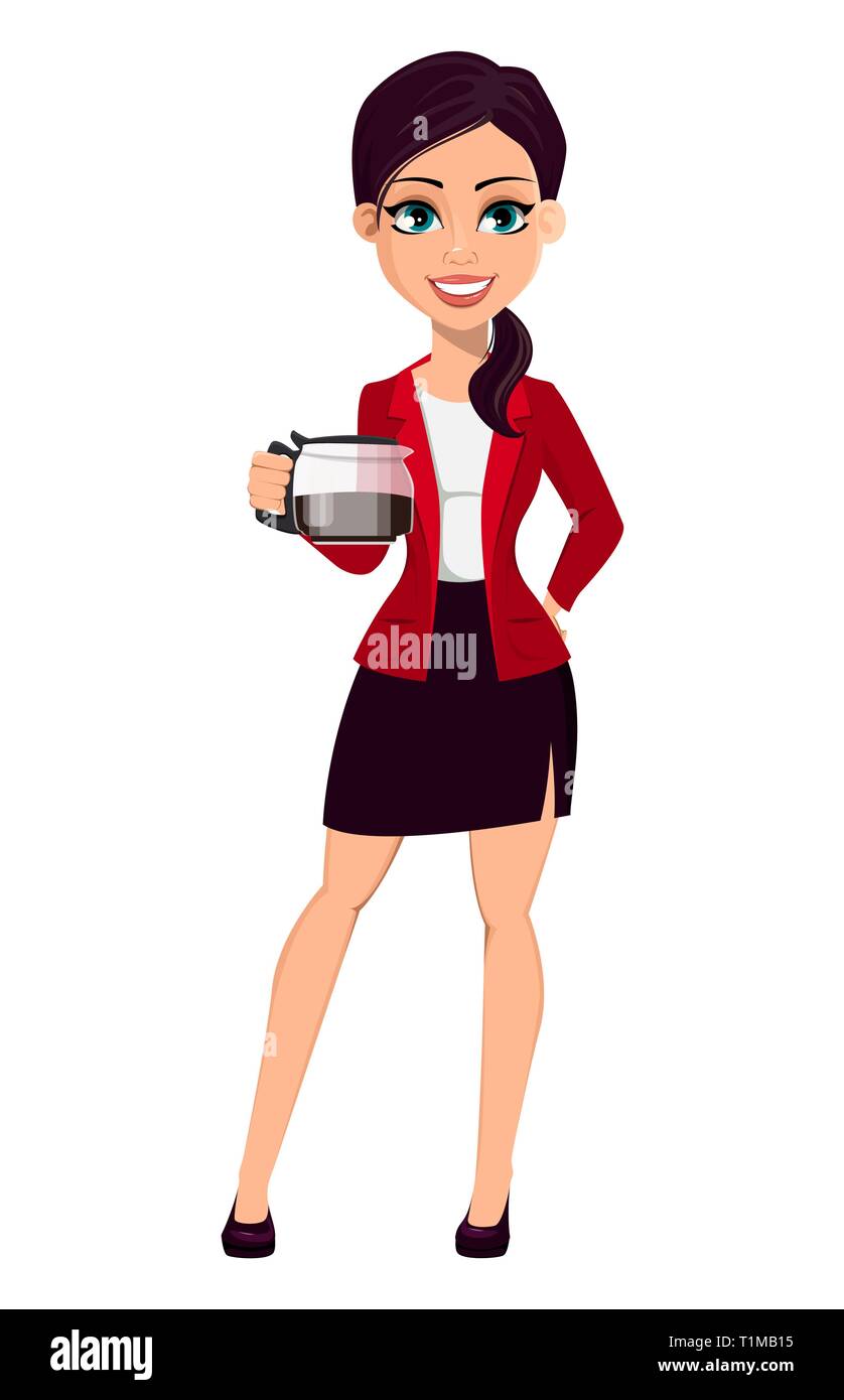 Businesswoman cartoon character. Confident young manager. Beautiful ...
