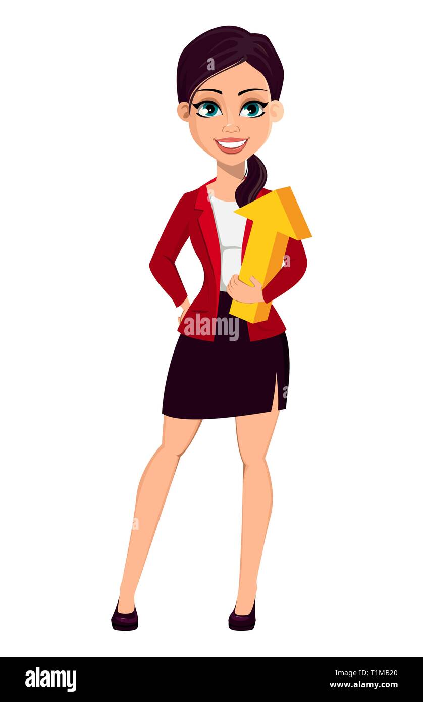 Businesswoman cartoon character. Confident young manager. Beautiful ...