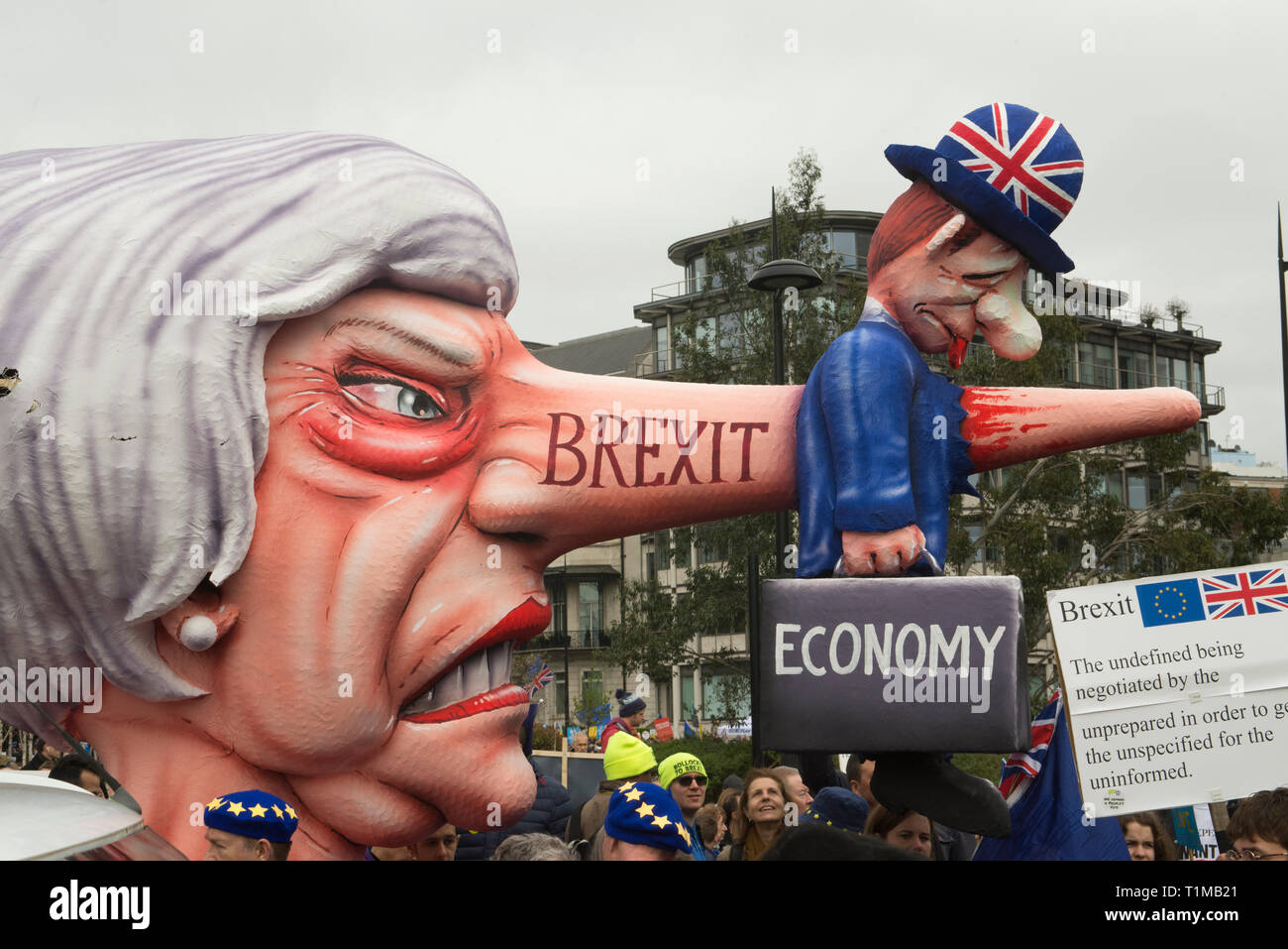 London, UK - 23 March 2019 - Preparations with people arriving at the ...
