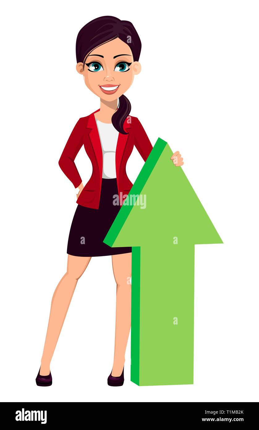 Businesswoman cartoon character. Confident young manager. Beautiful ...