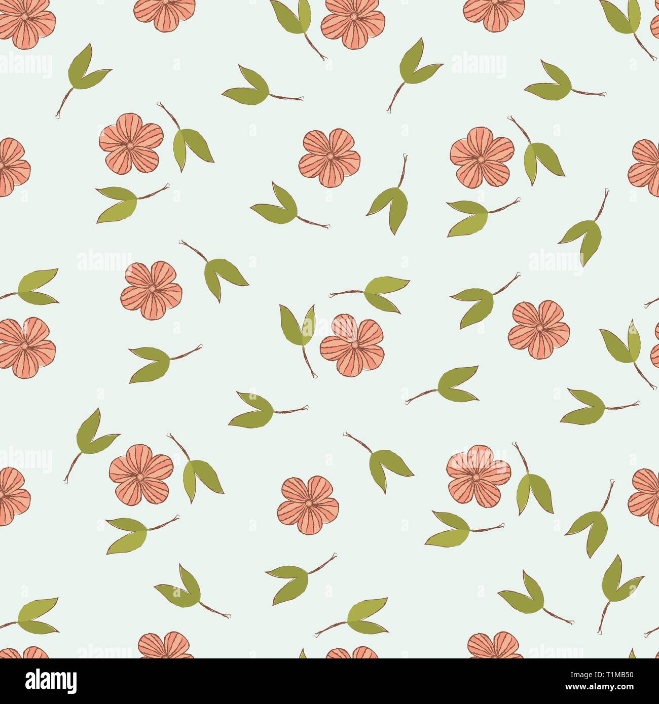 SPRING PAPER Season Nature Spring Holiday Cartoon Seamless Pattern ...