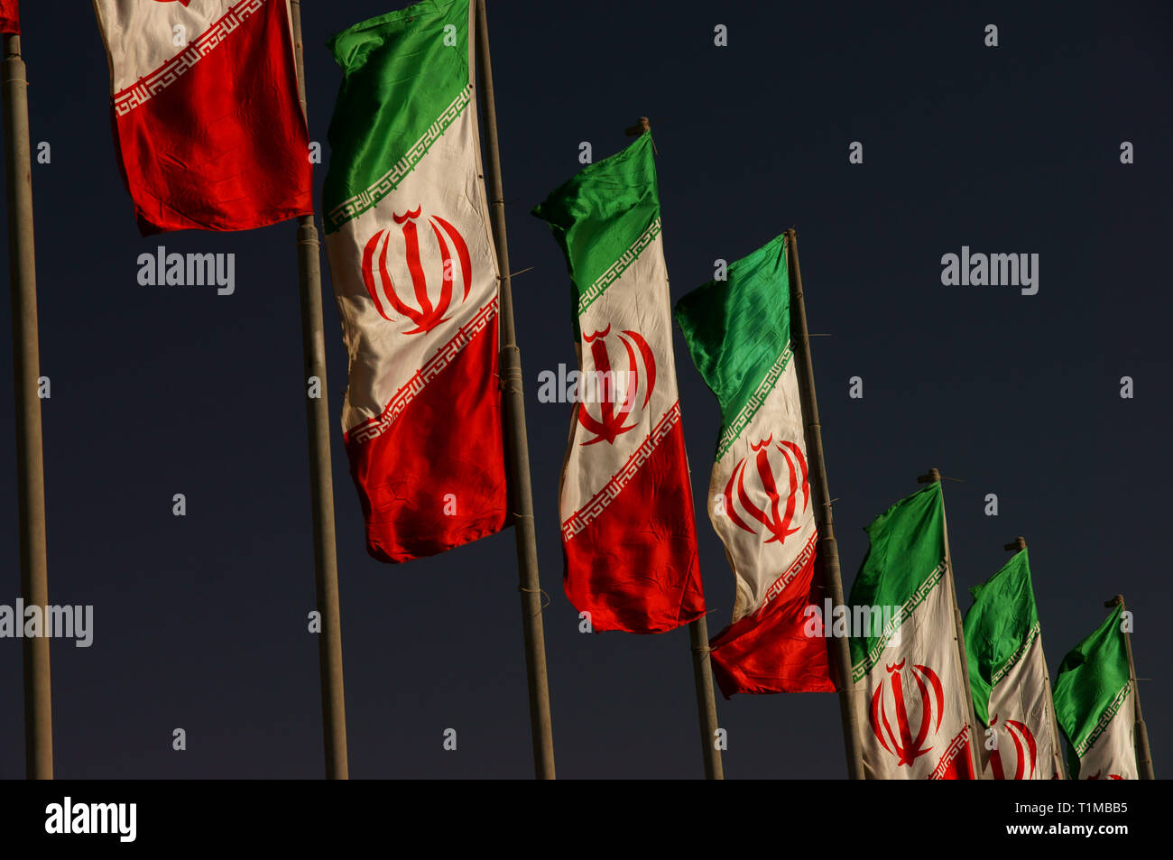 Iran flags on the street in Bandar Abbas. Iran Stock Photo - Alamy