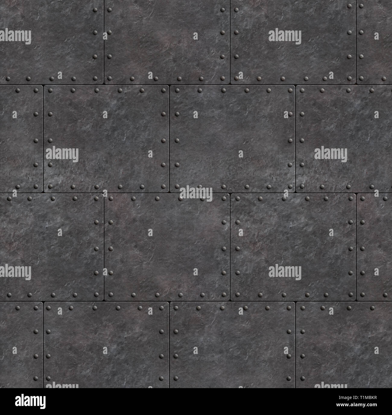 armor rustic plates with rivets as metal background 3d illustration ...