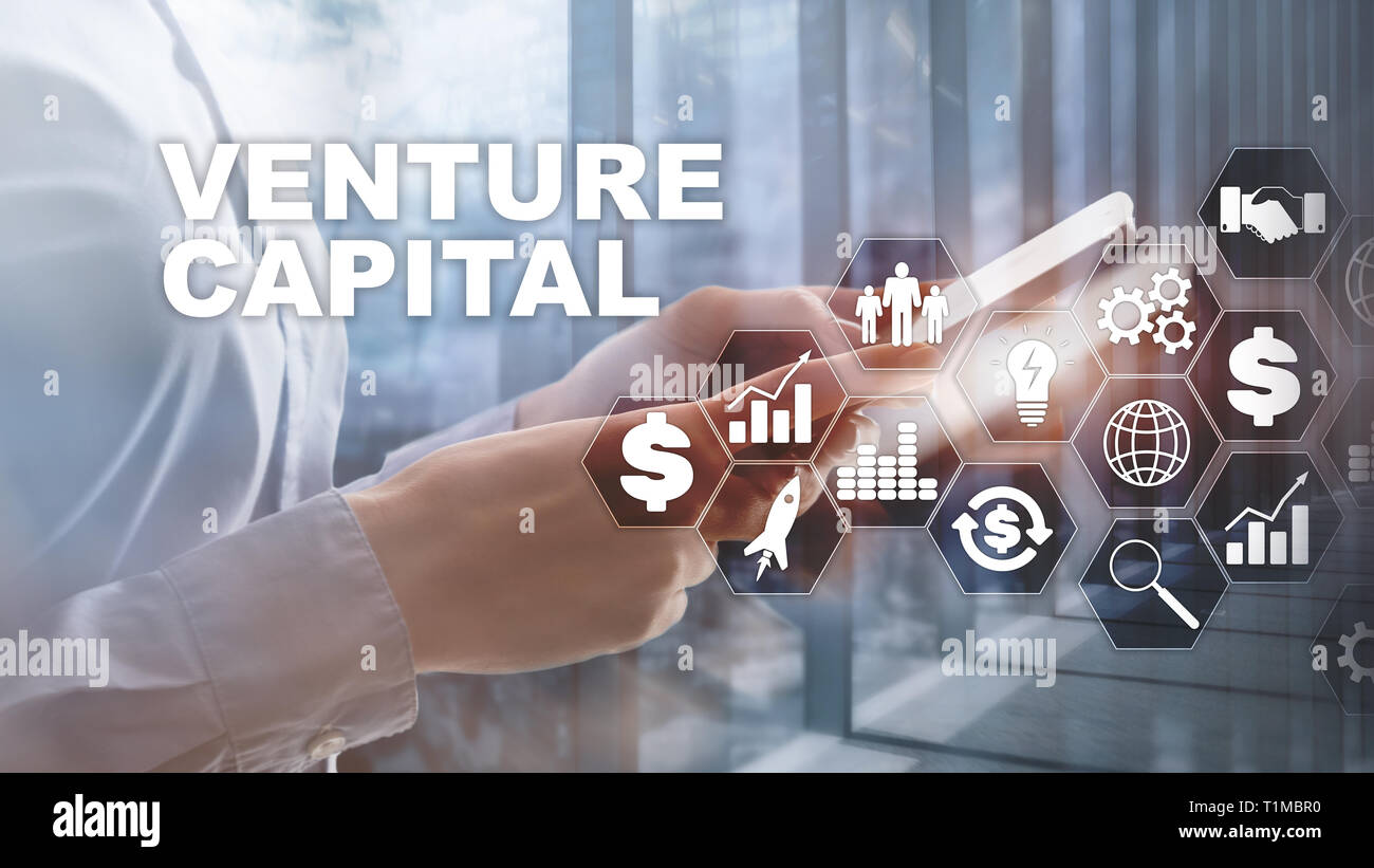 Venture Capital on Virtual Screen. Business, Technology, Internet and ...