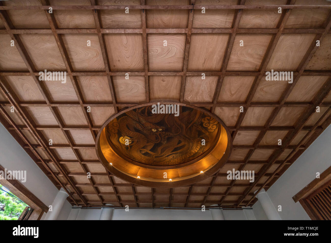 Arashiyama, Kyoto, Japan - November 9, 2017 : Dragon ceiling painting ...