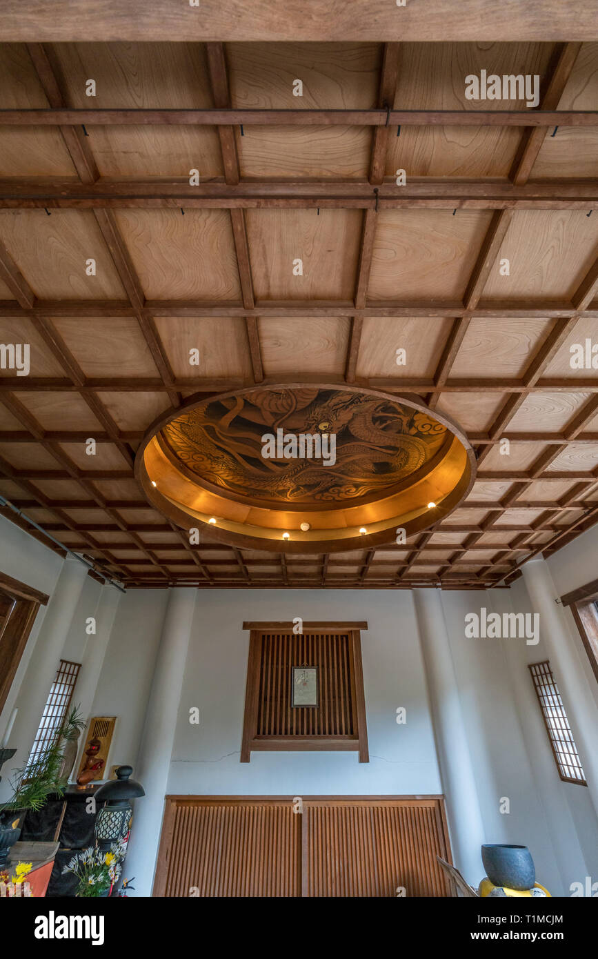 Arashiyama, Kyoto, Japan - November 9, 2017 : Dragon ceiling painting ...