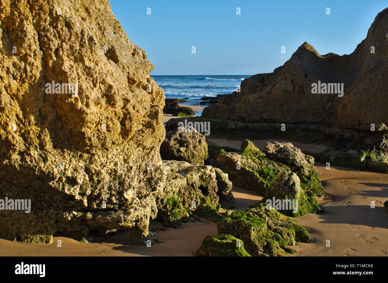 Gale Beach in Albufeira. Algarve, Portugal Stock Photo - Alamy