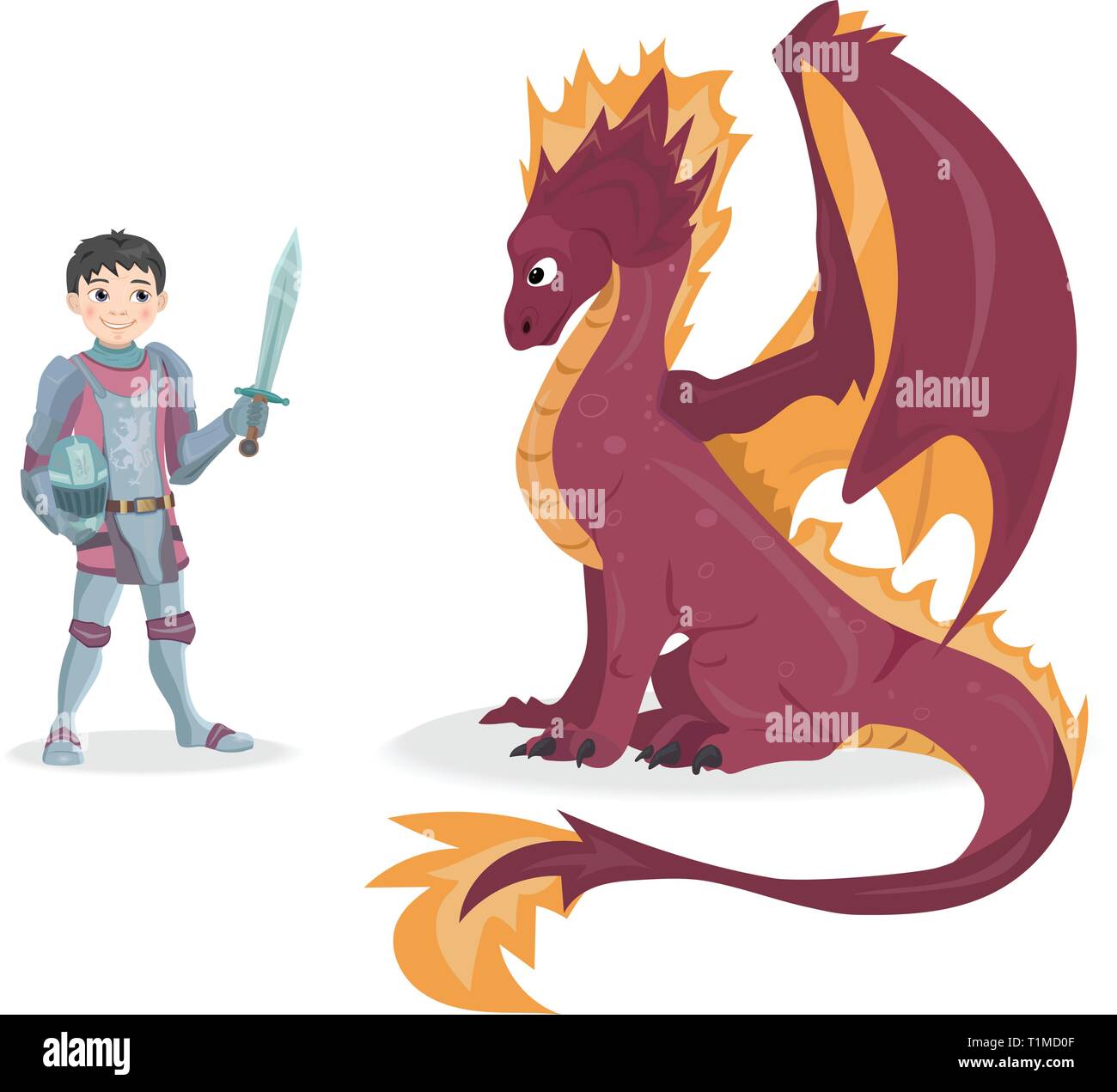 knight and dragon Stock Vector Image & Art - Alamy