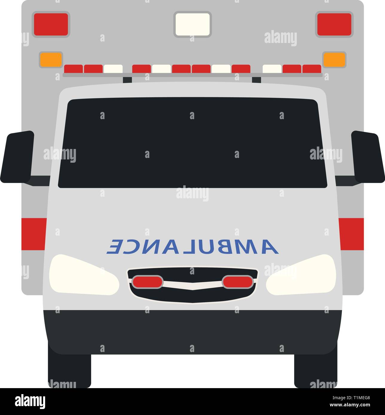 Ambulance icon front view. Flat color design. Vector illustration Stock ...
