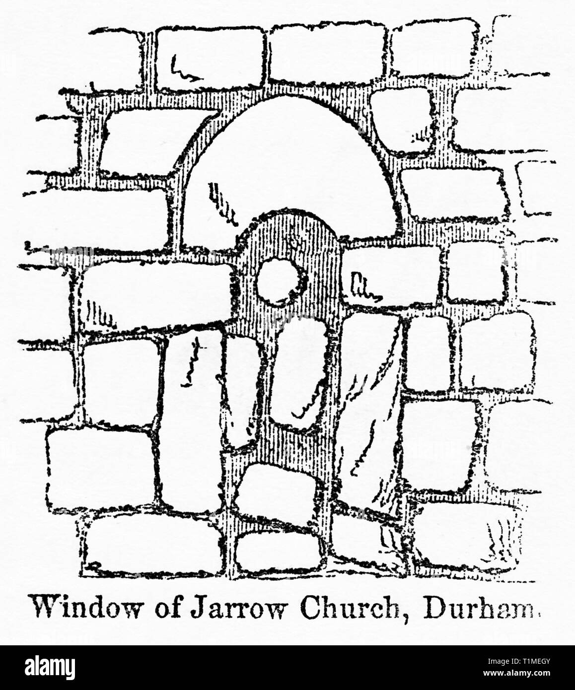 Window of Jarrow Church, Durham, Illustration from John Cassell's ...