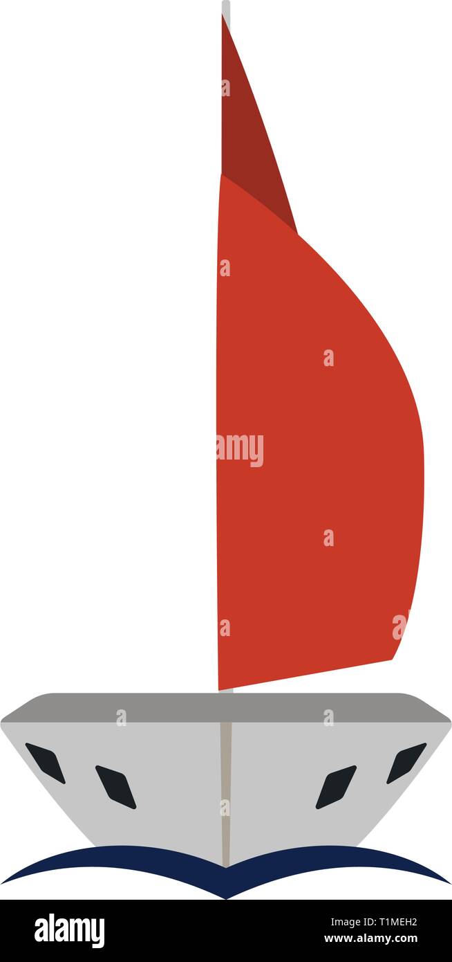 Sail yacht icon front view. Flat color design. Vector illustration ...