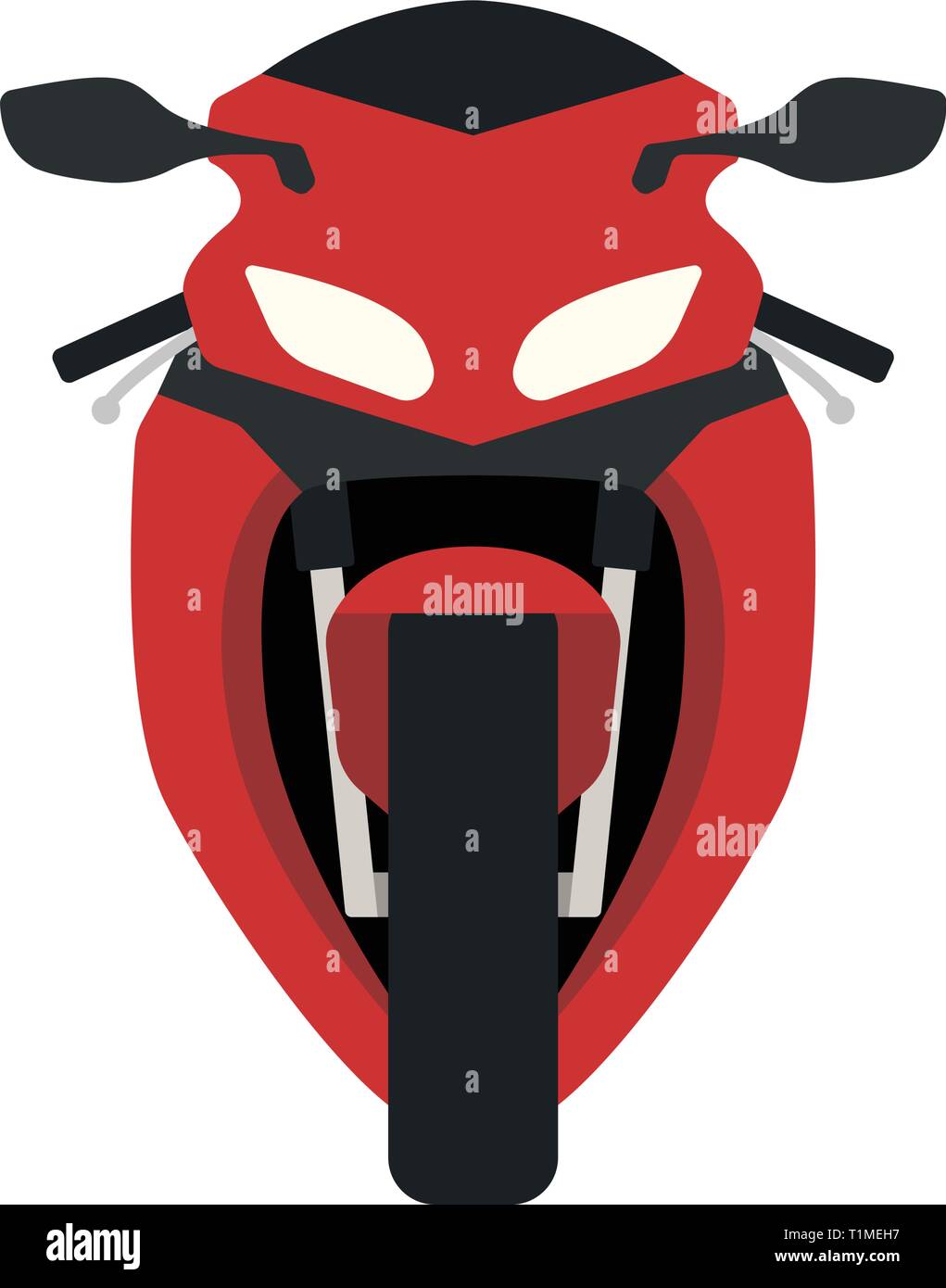 Motorcycle icon front view. Flat color design. Vector illustration ...