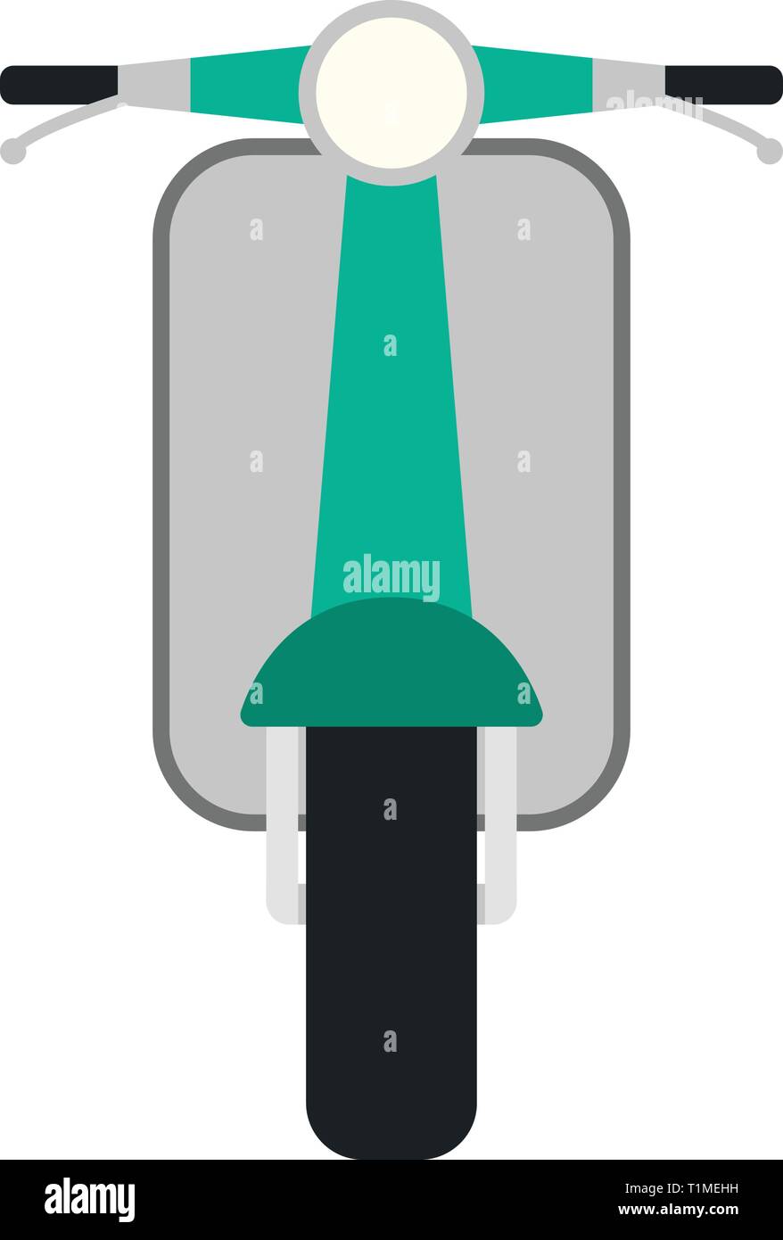 Scooter icon front view. Flat color design. Vector illustration Stock ...