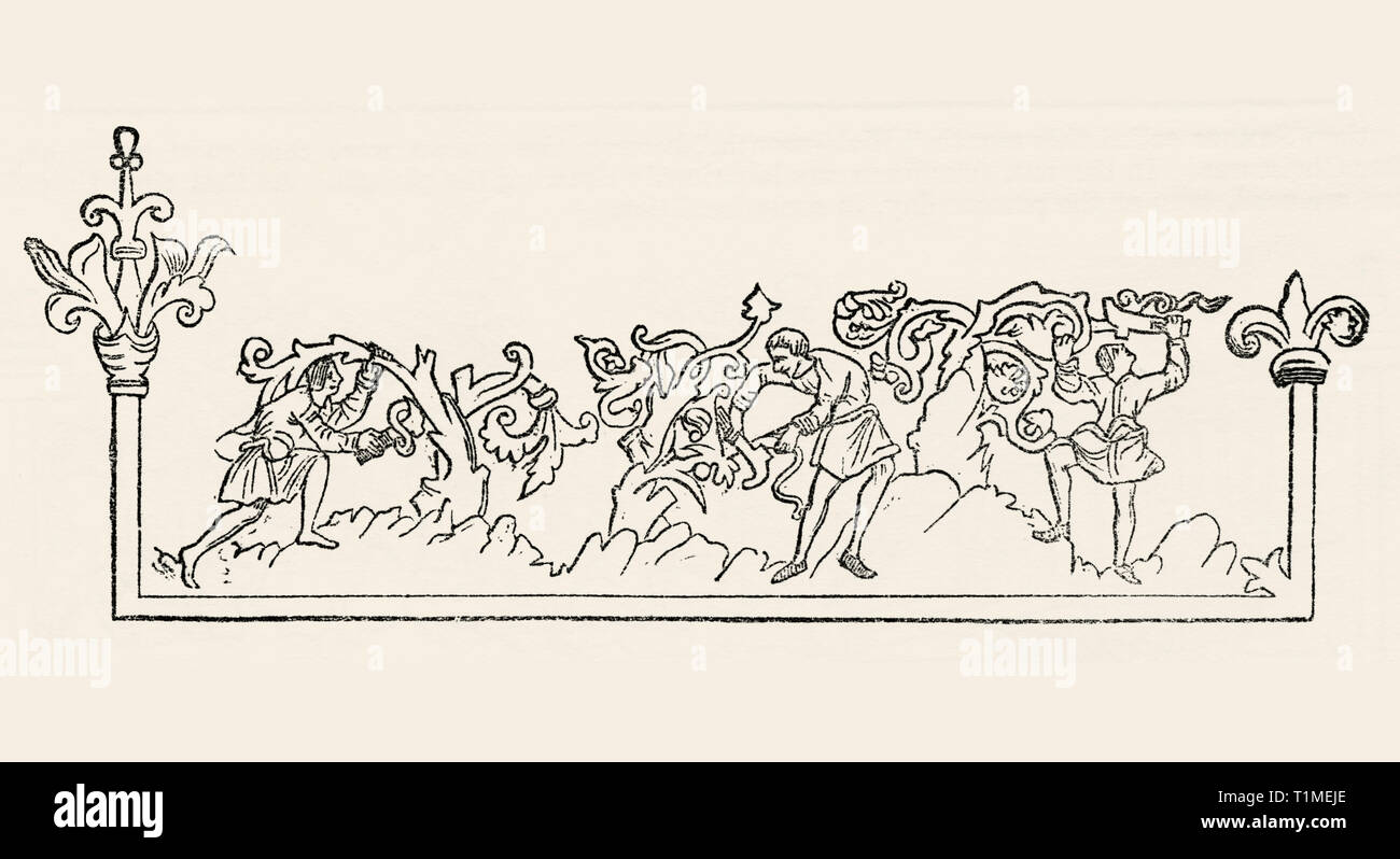 Anglo-Saxon Calendar, June, pre-Norman Conquest of 1066, Illustration ...