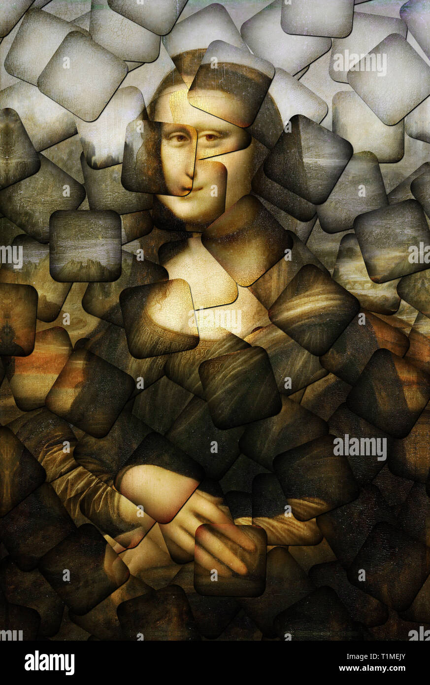 creative modification of Mona Lisa painting Stock Photo - Alamy