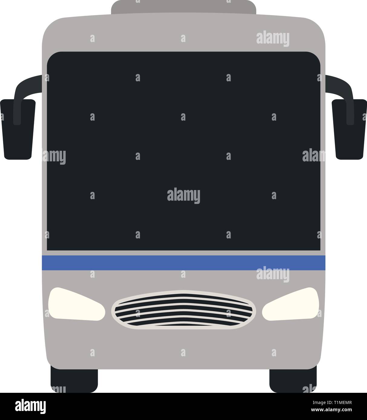 Tourist bus icon front view. Flat color design. Vector illustration ... Tourist bus icon front view. Flat color design. Vector illustration ...