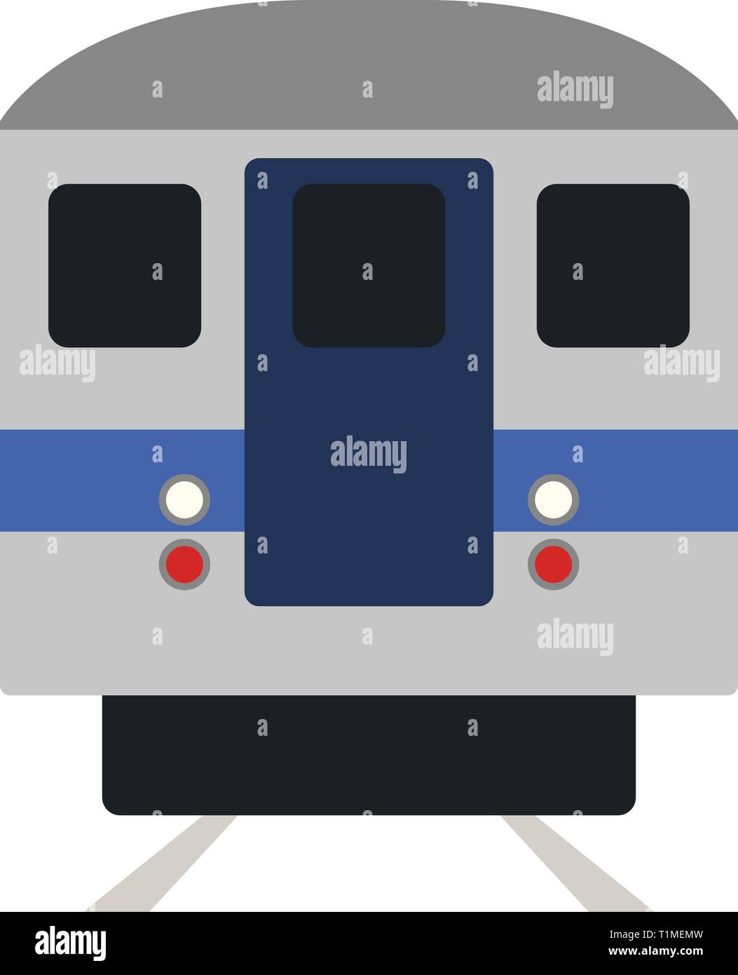 Subway train icon front view. Flat color design. Vector illustration ...
