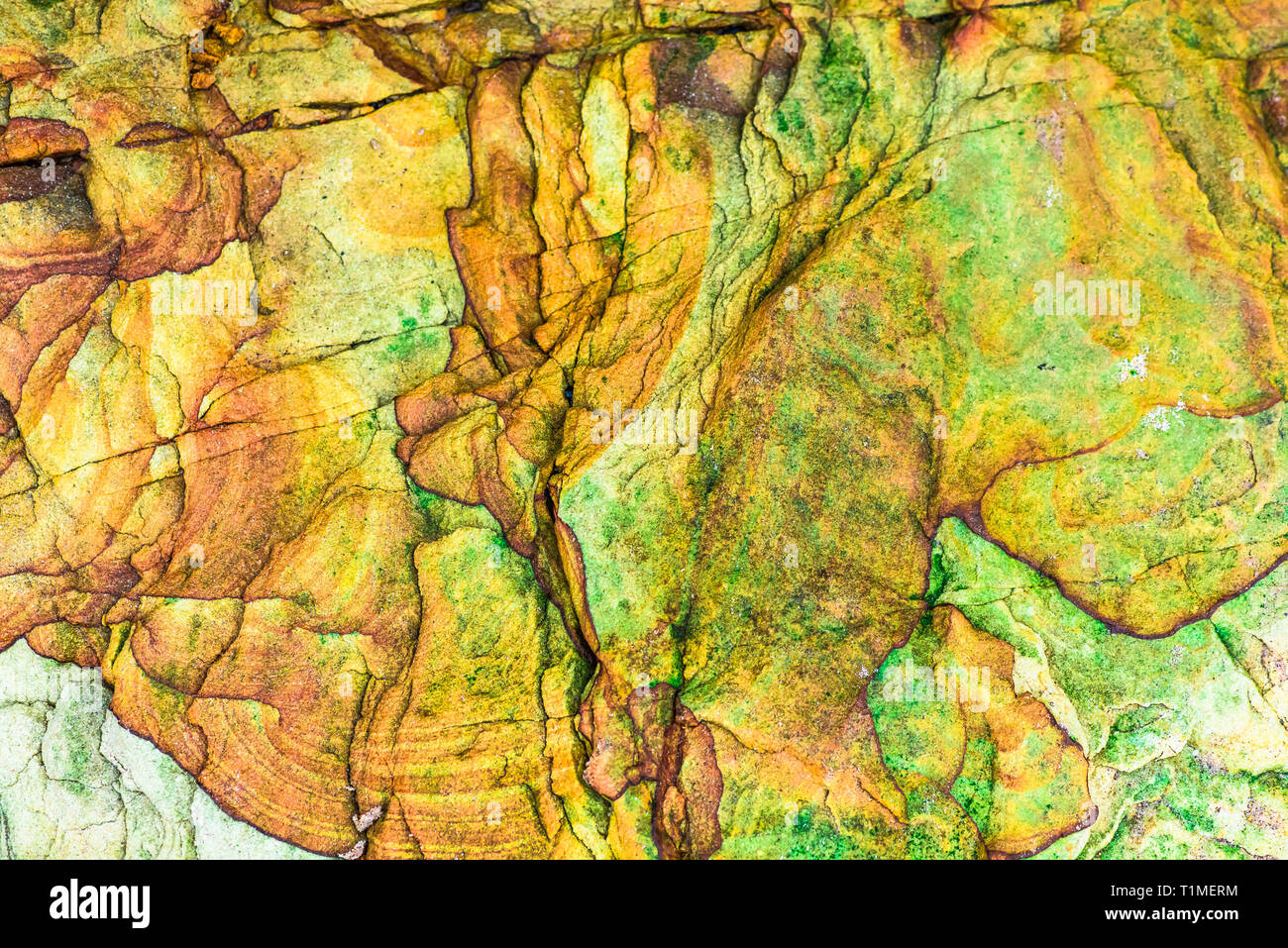 Colourful sedimentary rocks formed by the accumulation of sediments ...