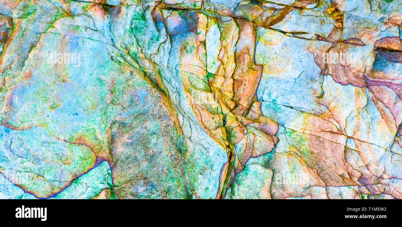 Colourful sedimentary rocks formed by the accumulation of sediments ...