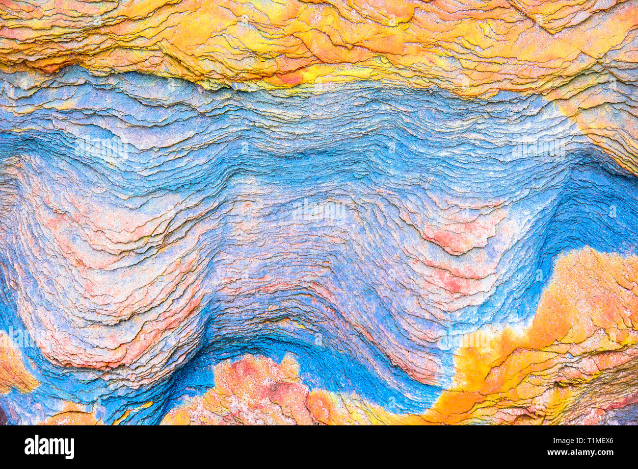 Colourful sedimentary rocks formed by the accumulation of sediments ...