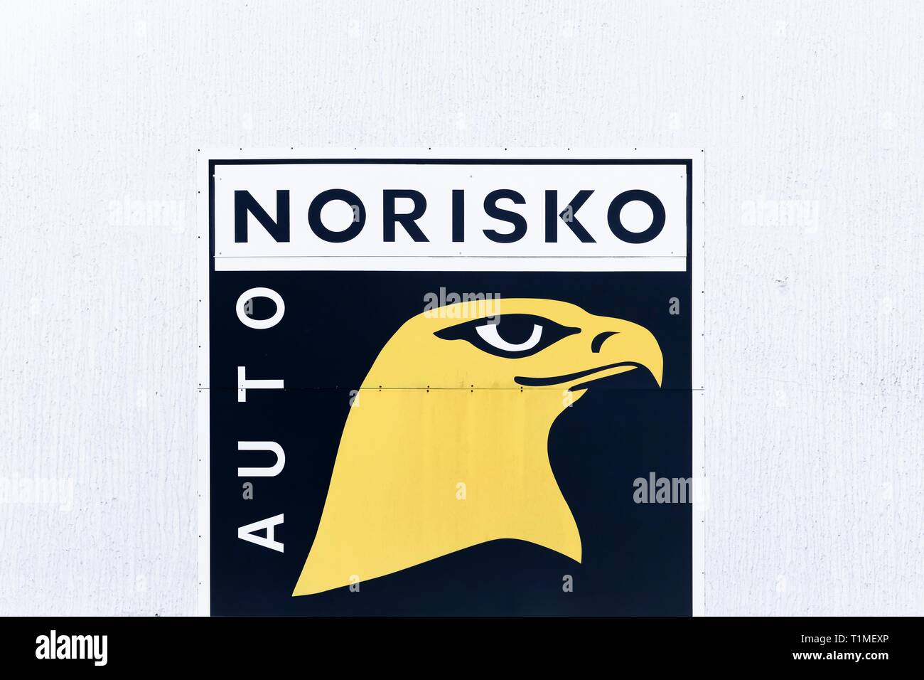 Belleville, France - December 30, 2018: Norisko logo on a wall. Norisko ...