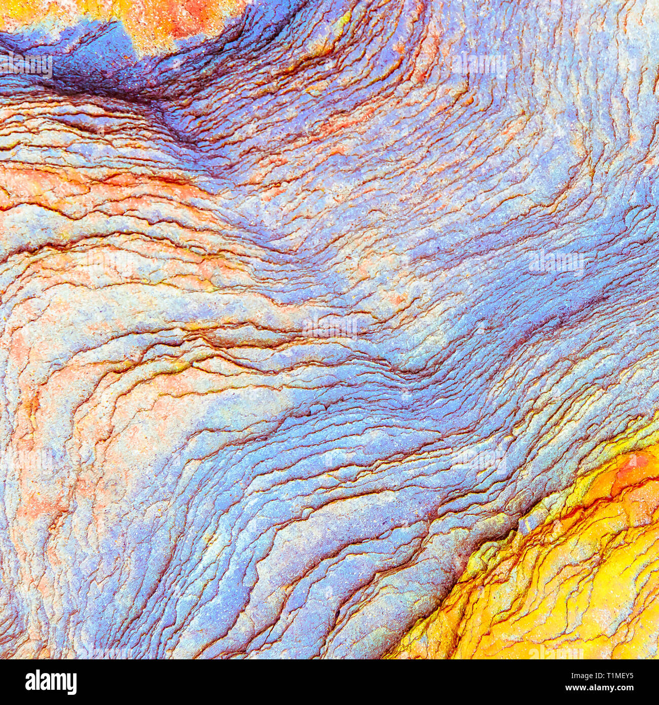 Colourful sedimentary rocks formed by the accumulation of sediments ...