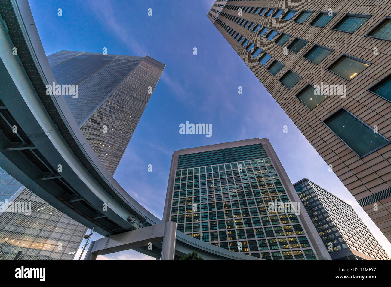High-Rise buildings in Tokyo near Higashi-Shimbashi Area. Minato Ward ...
