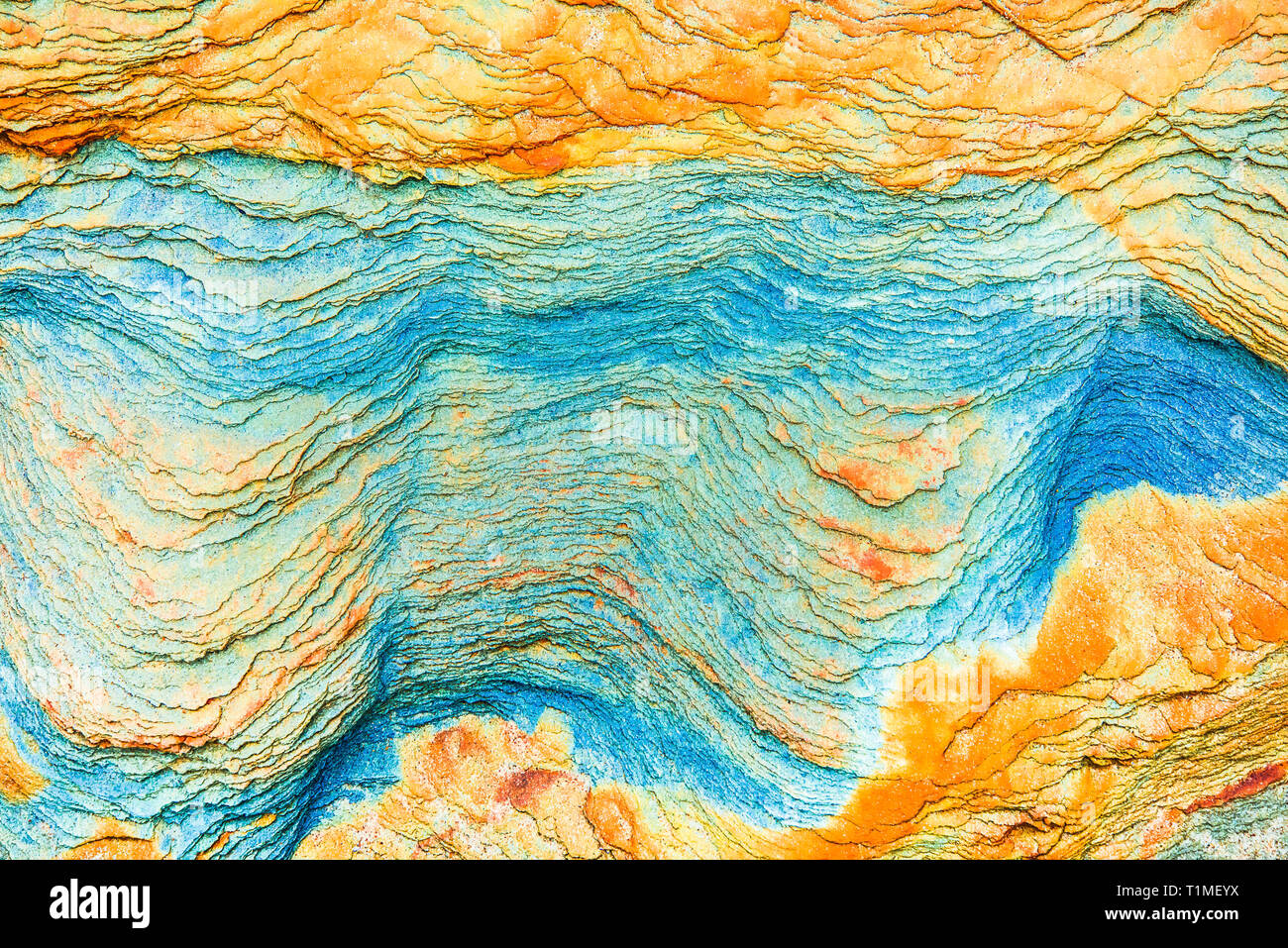 Colourful sedimentary rocks formed by the accumulation of sediments ...