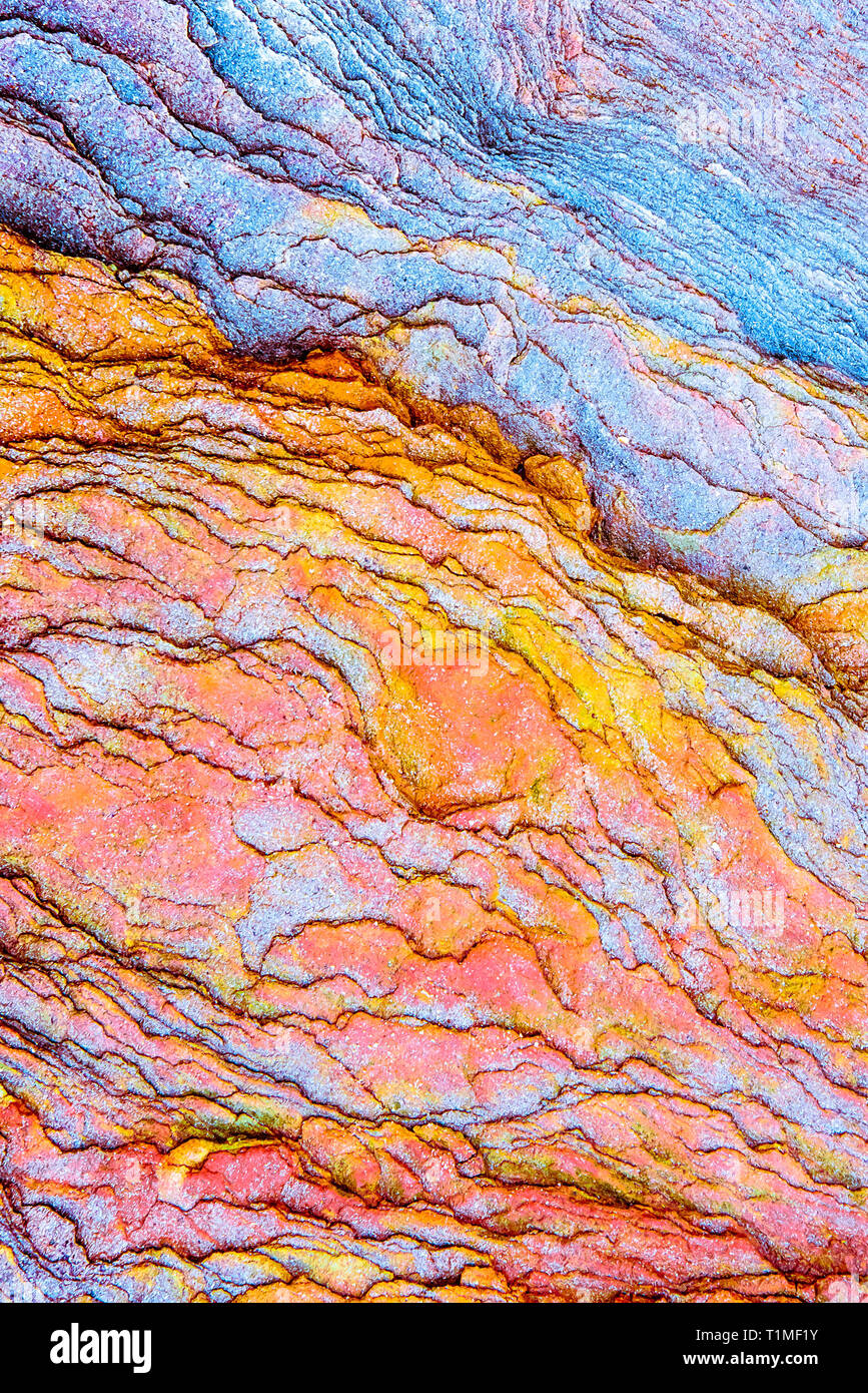 Colourful sedimentary rocks formed by the accumulation of sediments ...