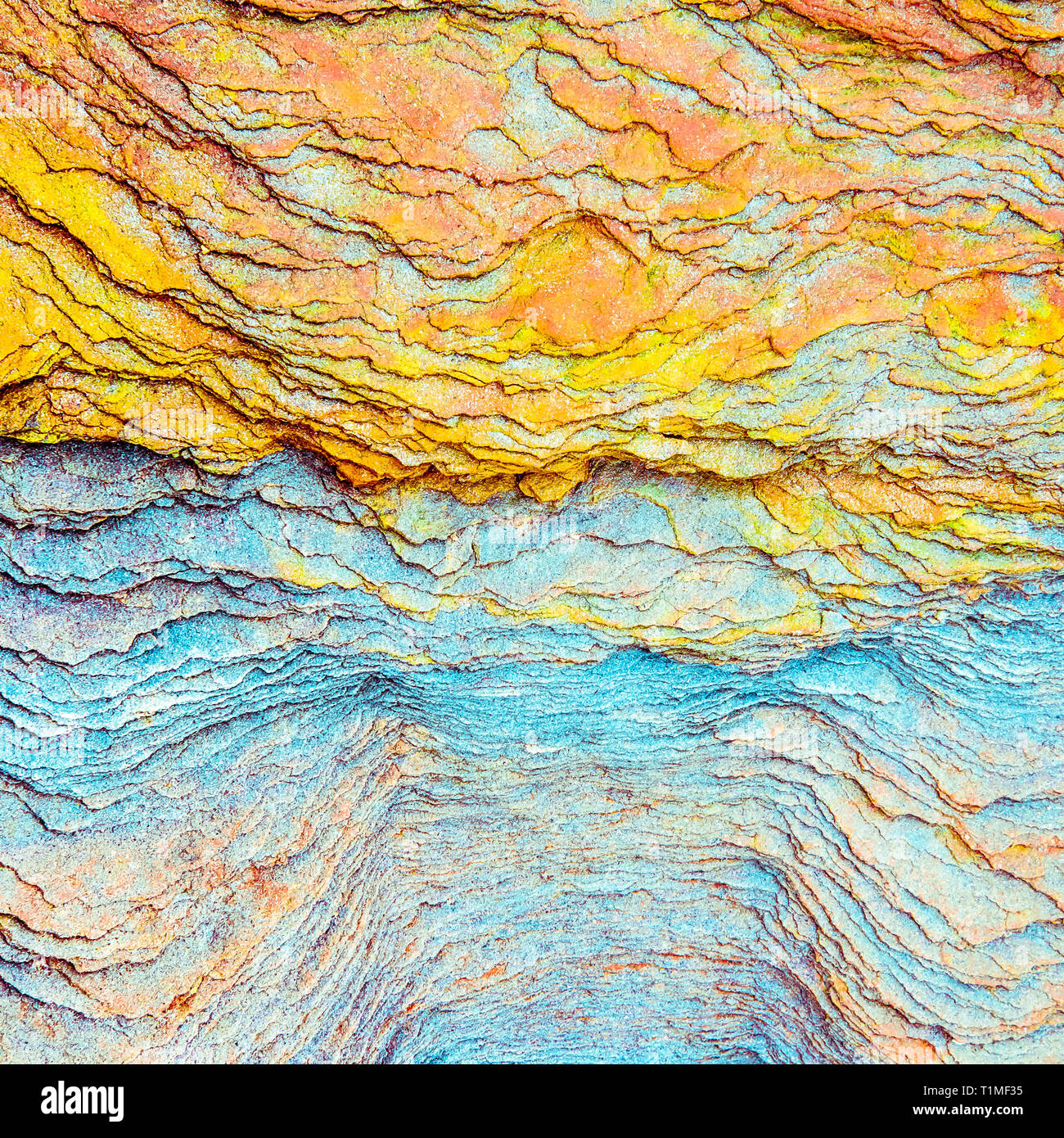 Colourful sedimentary rocks formed by the accumulation of sediments ...