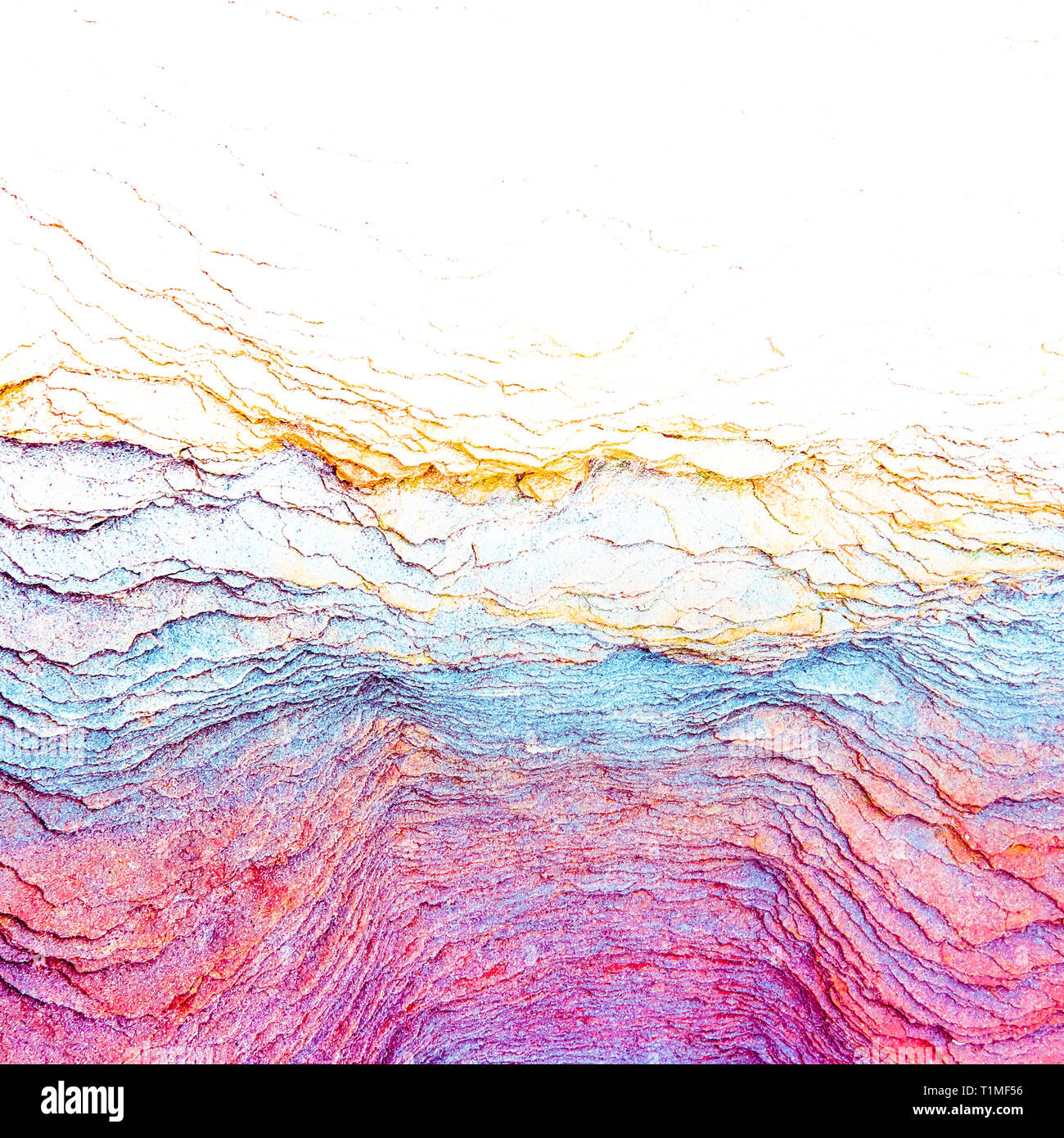 Colourful sedimentary rocks formed by the accumulation of sediments ...